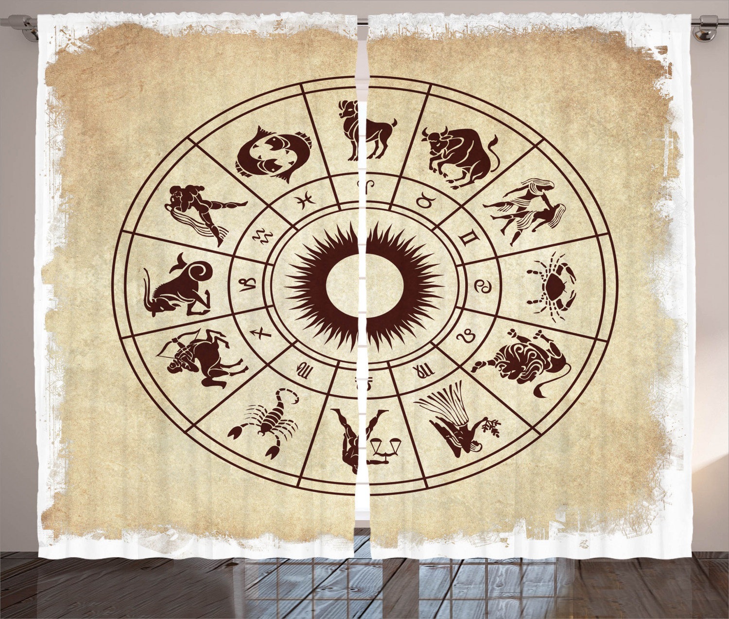 East Urban Home Zodiac Semi-Sheer Rod Pocket Curtain Panels | Wayfair