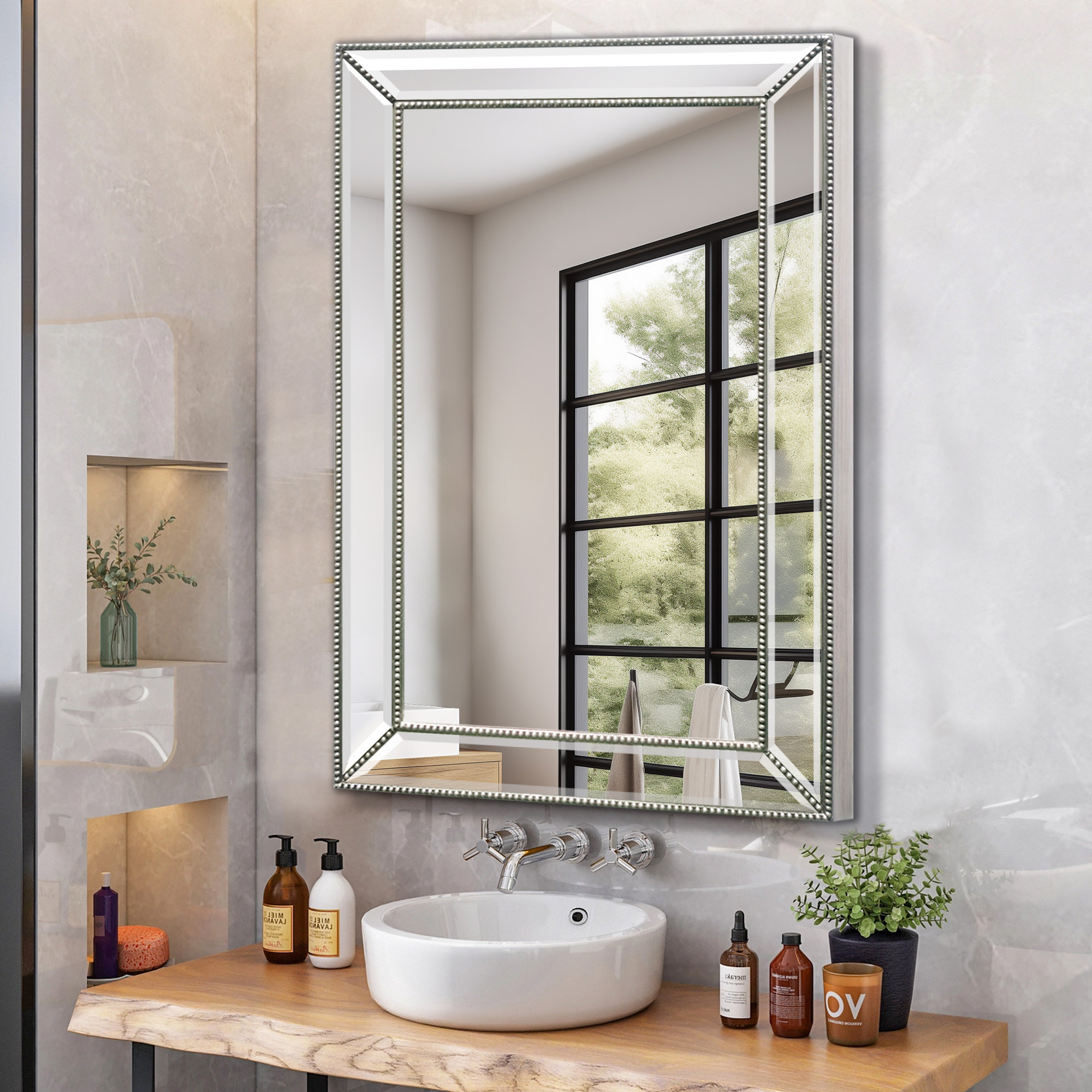 Dakota Fields Retro Mirror Medicine Cabinet Wall-Mounted Bathroom ...
