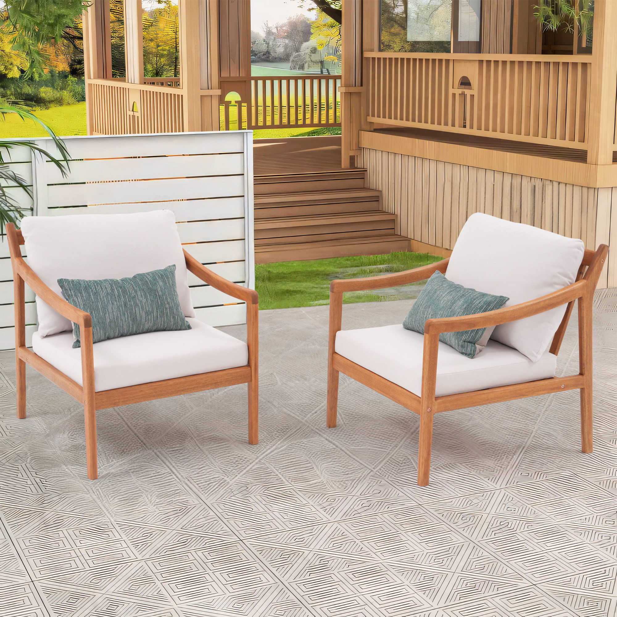 George Oliver Outdoor Patio Chair With Cushions - Wayfair Canada