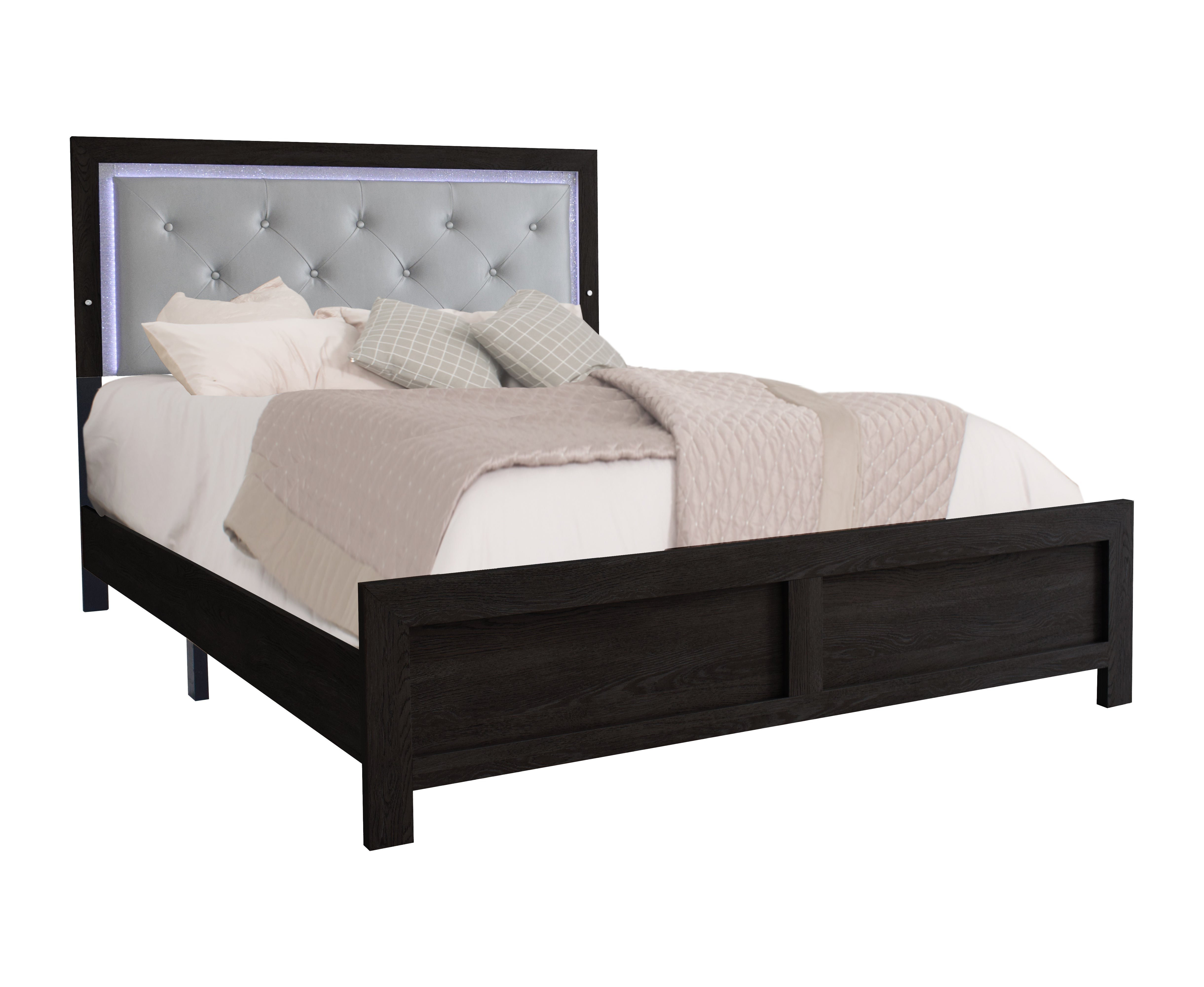 House of Hampton Jaylen Black Queen LED Panel Bed - Wayfair Canada
