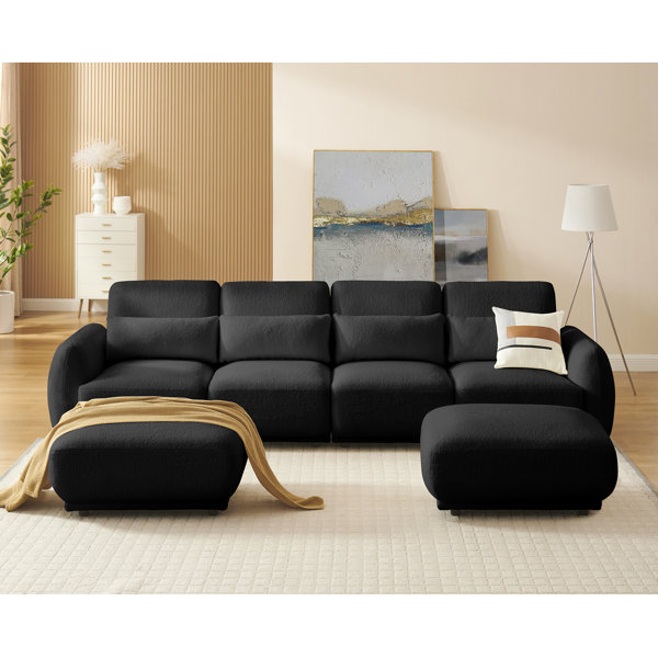 Latitude Run® Modular Sectional Sofa, Comfy Cloud Couch Convertible U ...