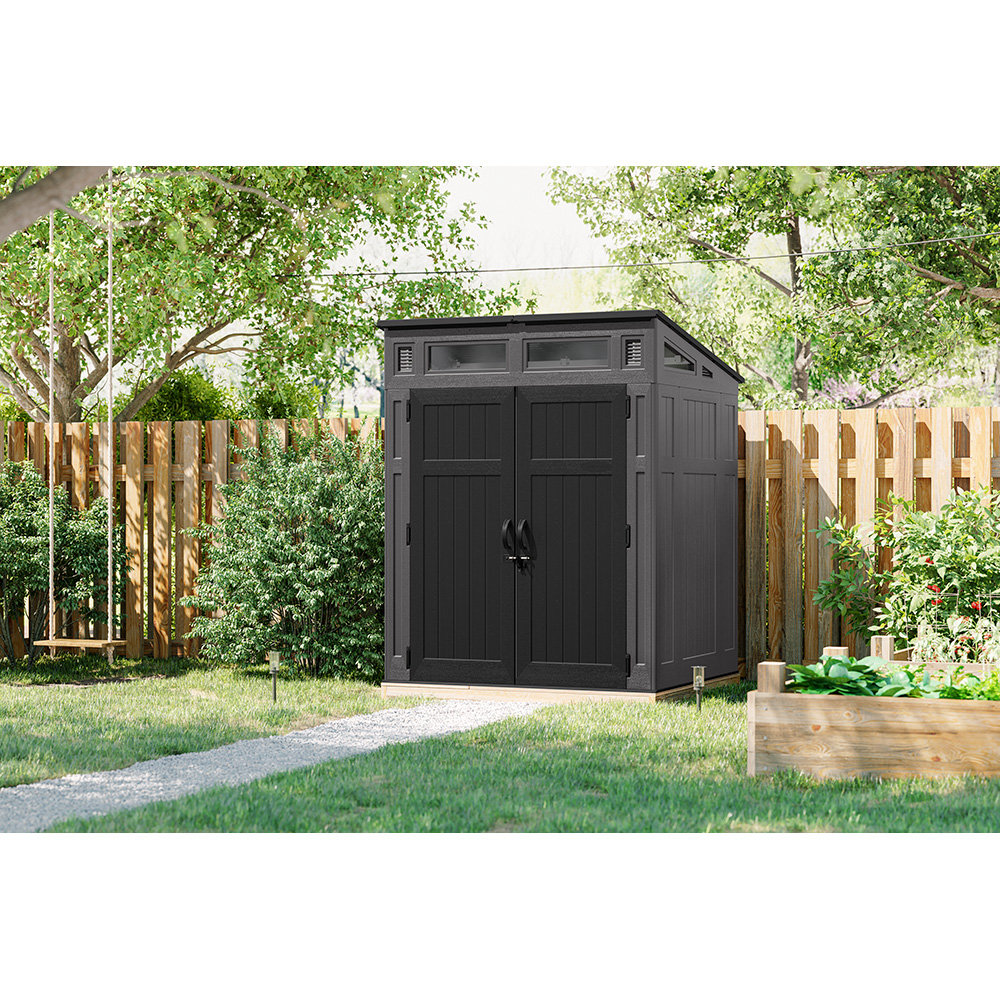 Suncast - Modernist® 6' x 5' Storage Shed - Peppercorn/Black - Wayfair ...