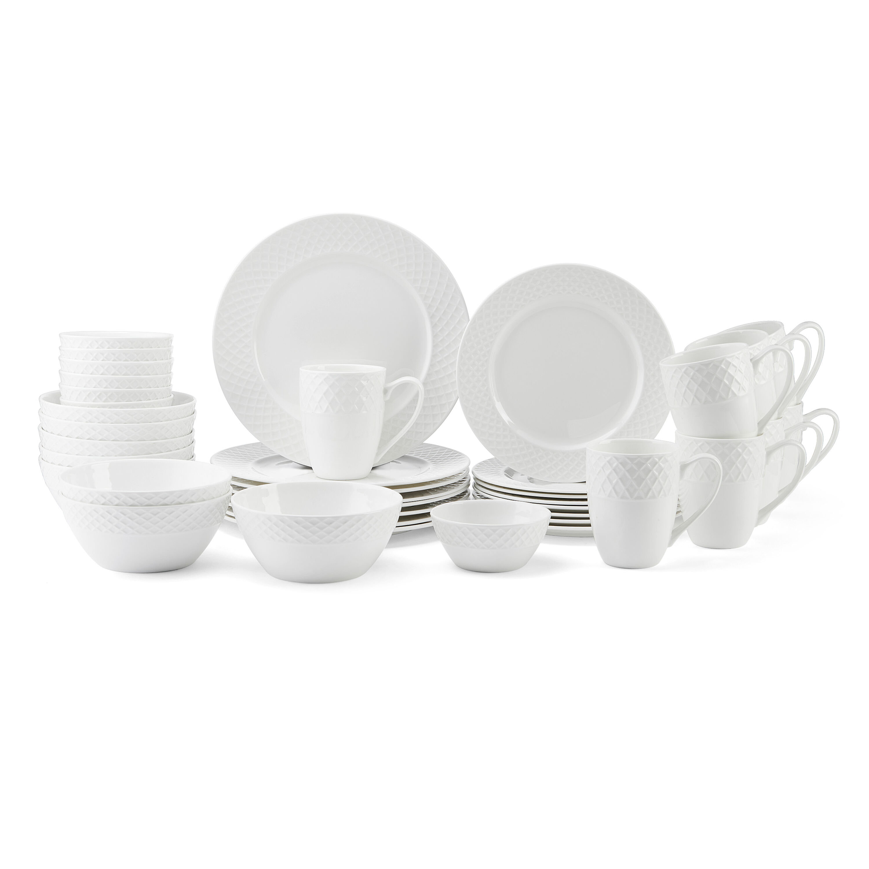 Mikasa Trellis 40-Piece Bone China Dinnerware Set, Service For 8 ...