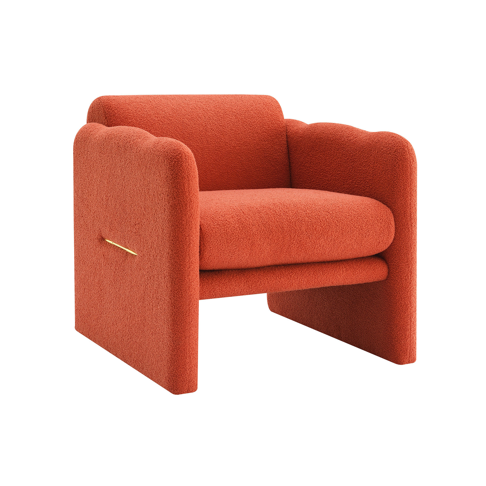 Latitude Run® Arm Chair with waved arms, Metal decoration on both side ...