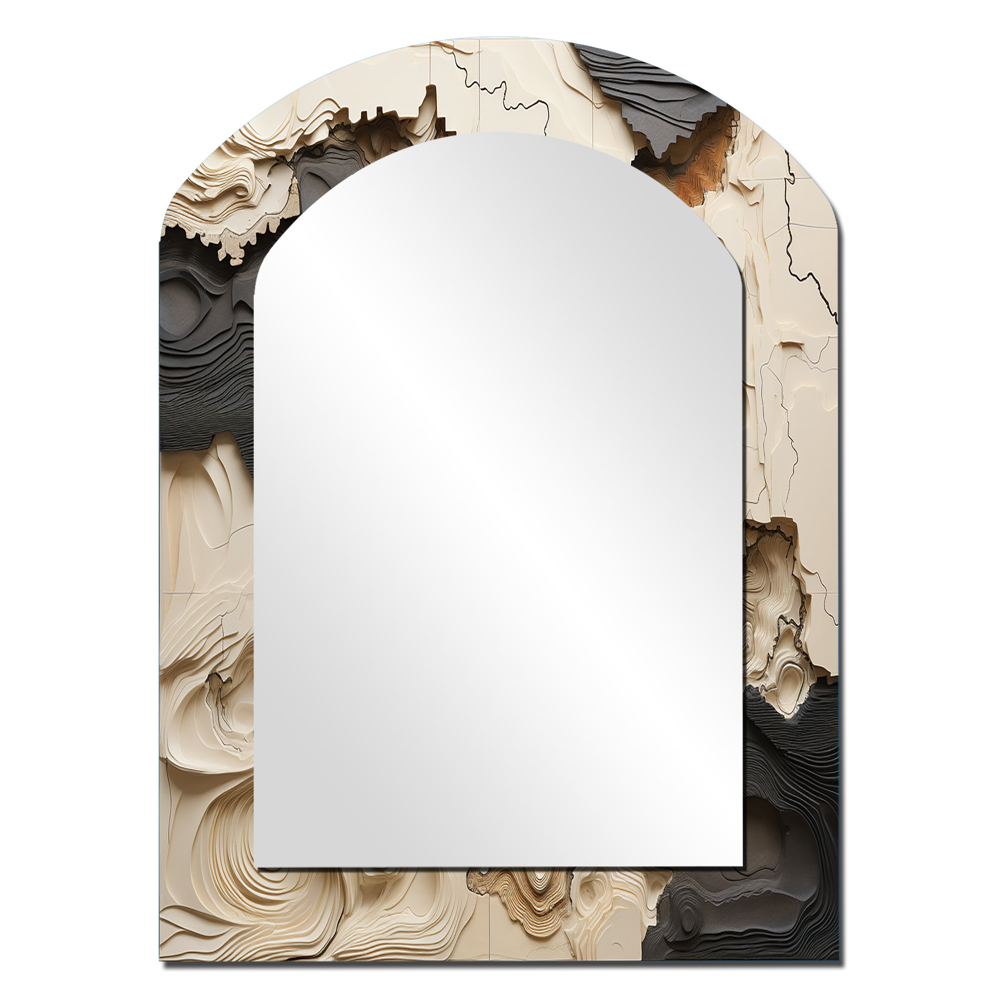 East Urban Home Beige And Brown African River Collage - Abstract Shapes ...