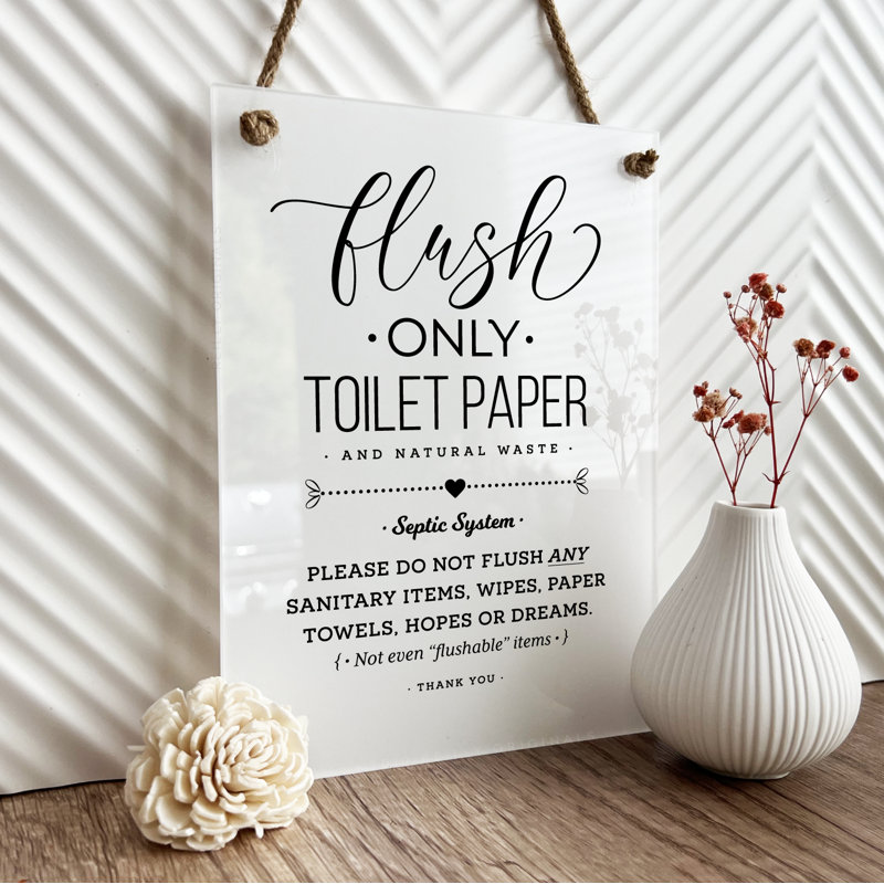 Reilly Originals Septic System Sign, Flush Only Toilet Paper and ...