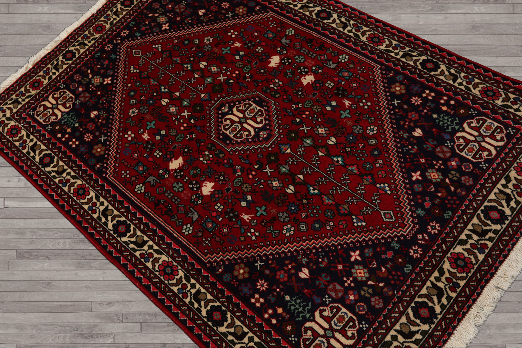 Bloomsbury Market 3'7''x5'1'' Hand Knotted Wool Red Abadeh Traditional ...