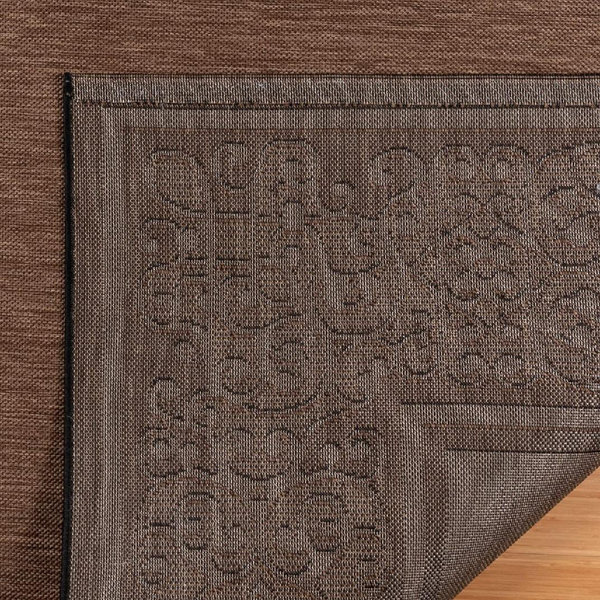 Gertmenian Paseo Scrolled Border Chestnut Brown Black Flatweave Indoor ...