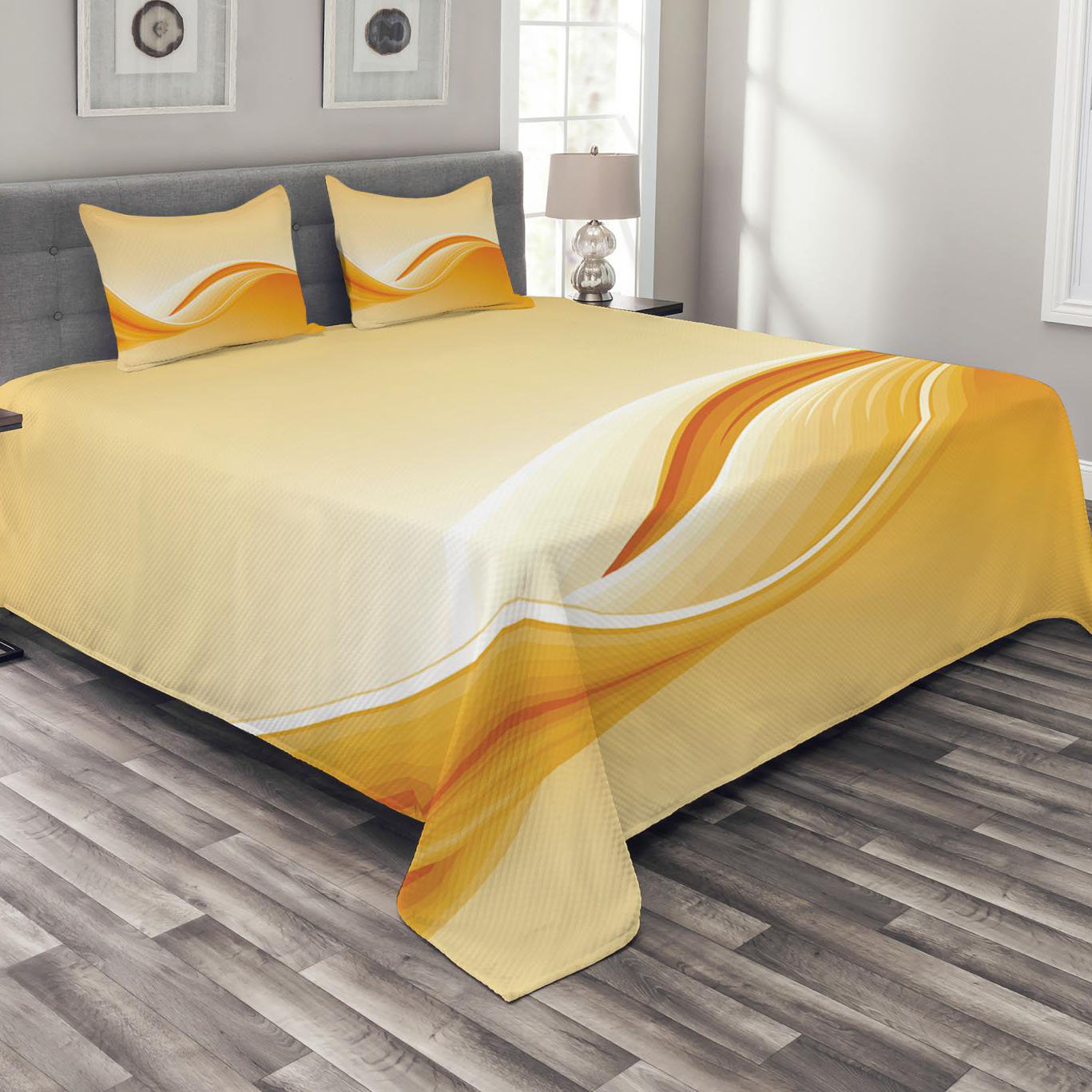 Ambesonne Abstract Orange Microfiber Modern & Contemporary Coverlet ...