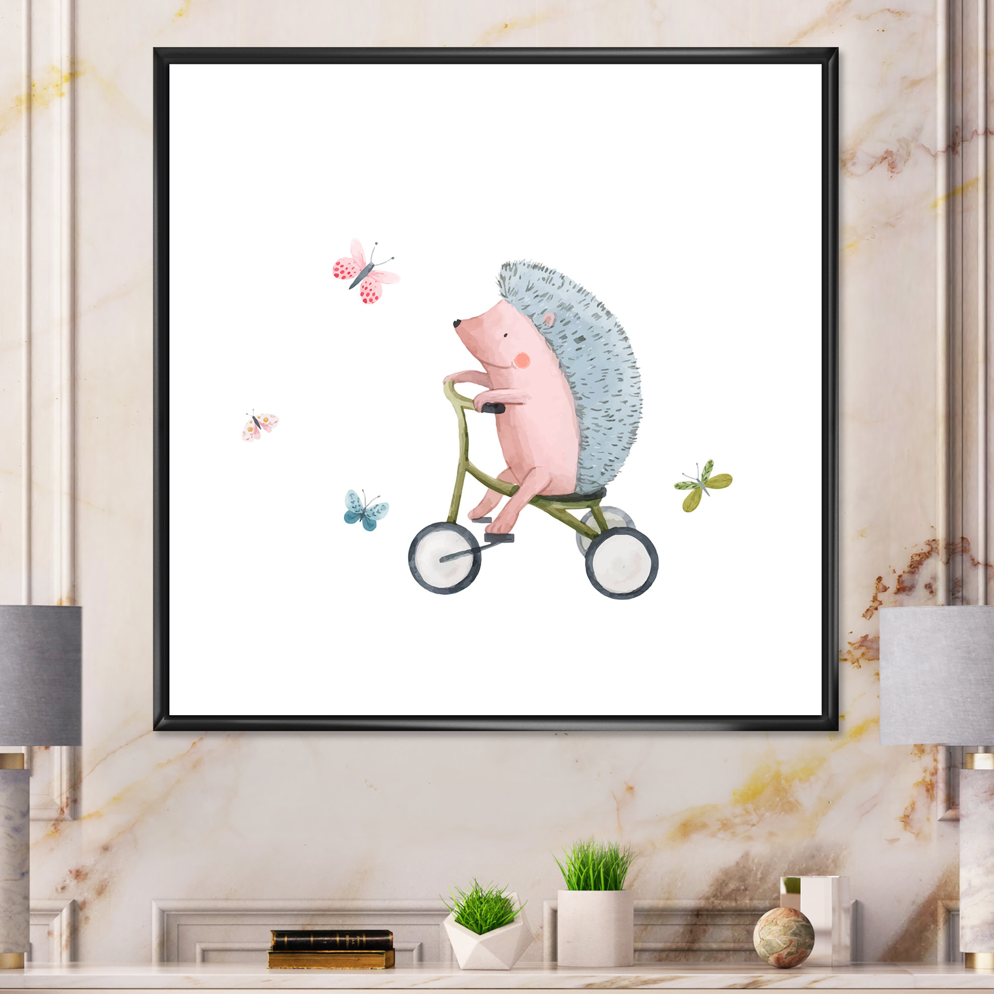 Zoomie Kids Cute Animals on Bicycle III - Painting | Wayfair