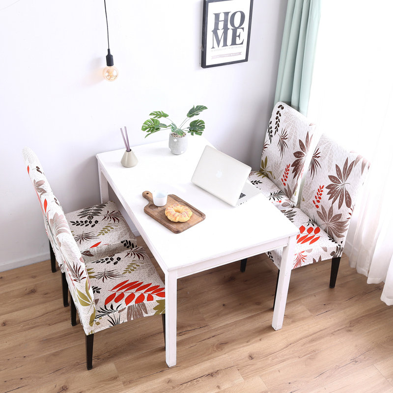 Bay Isle Home™ Leaf Elegant Box Cushion Dining Chair Slipcover ...