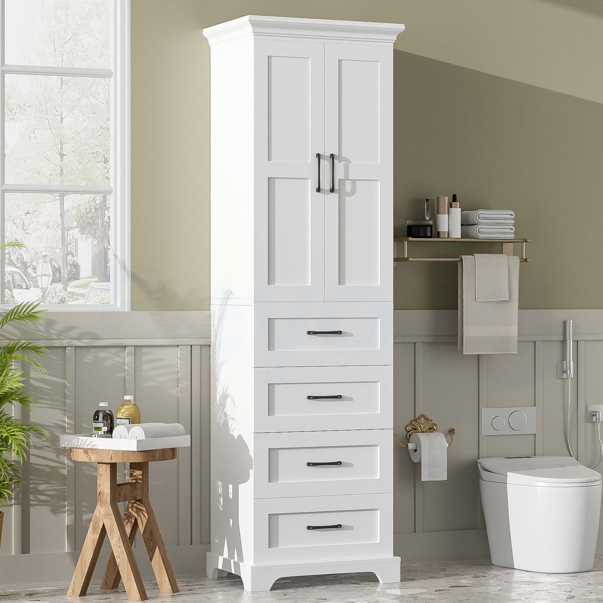 Hokku Designs Spacious 71.6 Inch Free-Standing Bathroom Vanity with ...