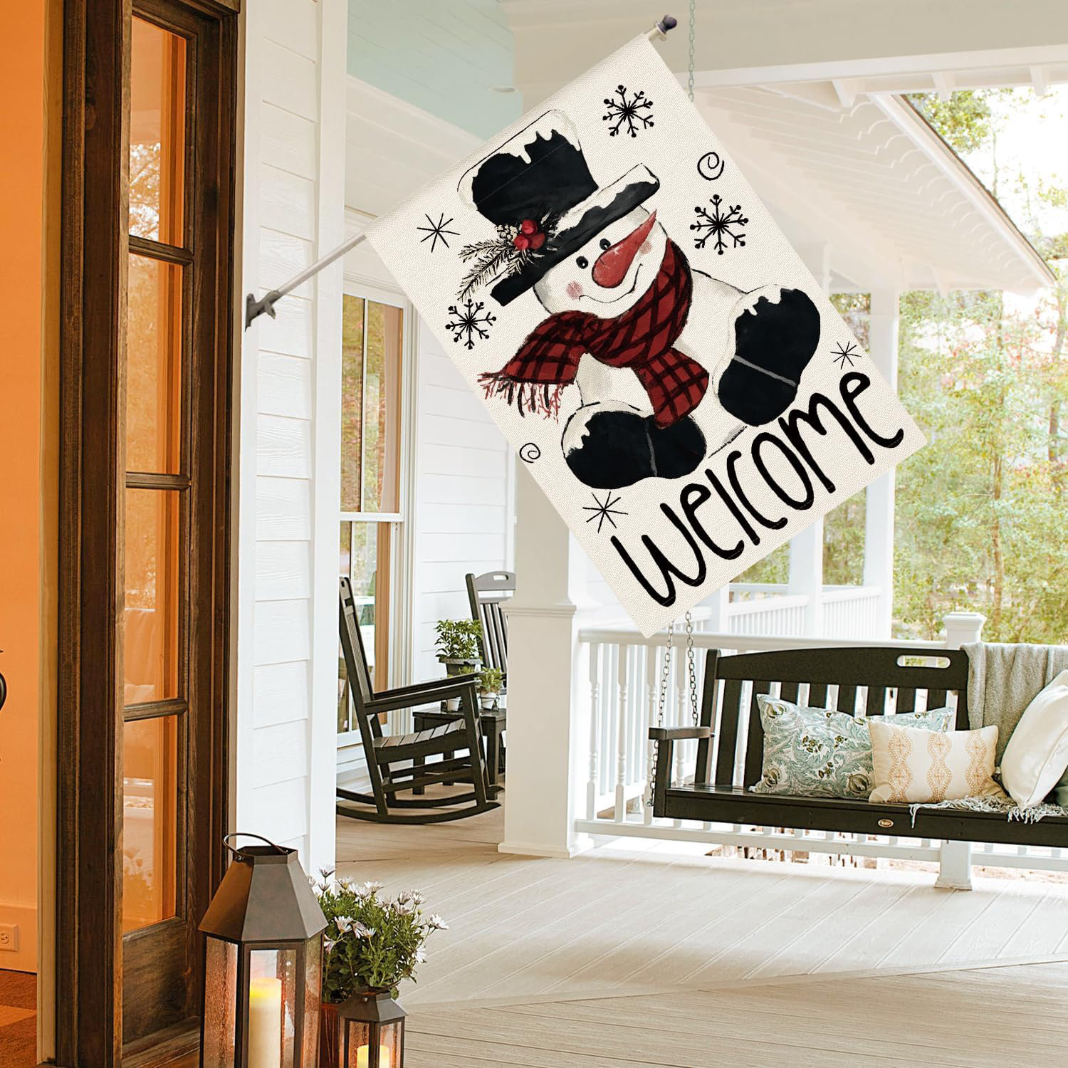 The Holiday Aisle® Colorlife Christmas Winter House Flag 28X40 Inch ...