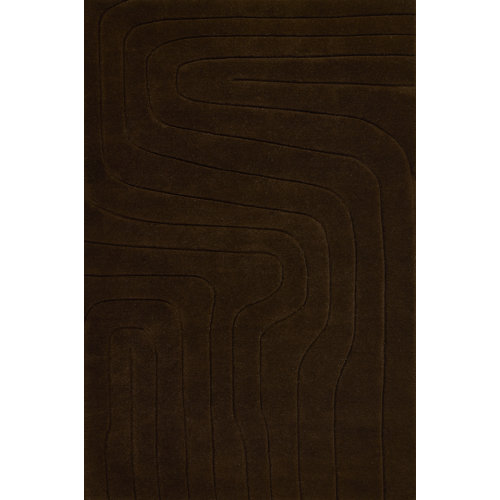 Aelin Wavy Hand Tufted Wool Brown Area Rug & Reviews | Joss & Main
