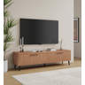 George Oliver 69 Fluted TV Stand: Whitewashed Engineered Wood Console ...