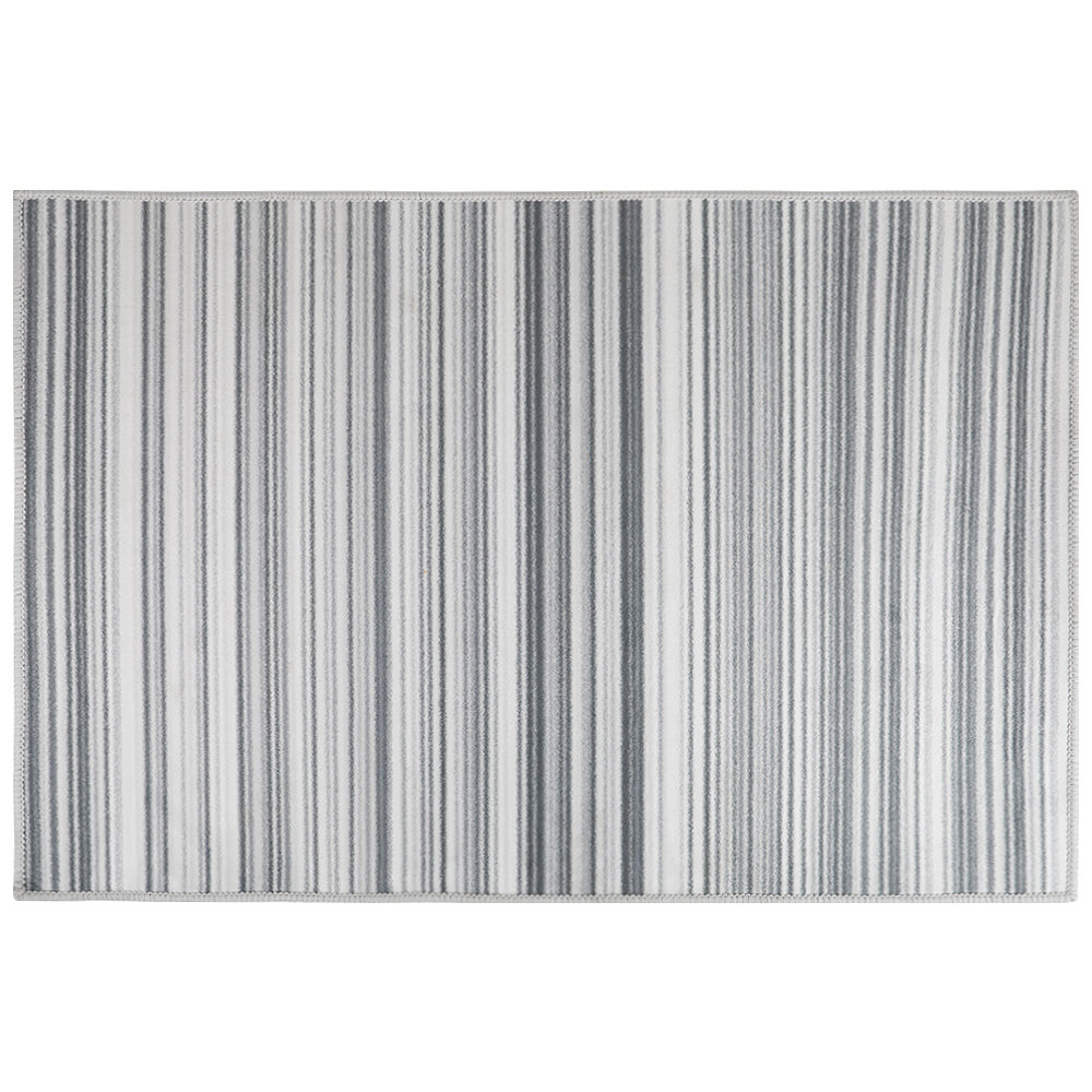 Breakwater Bay Haight Striped Looped/Hooked Gray Area Rug | Wayfair
