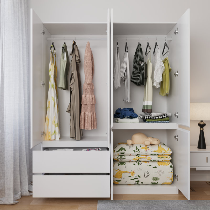 Latitude Run® 78.74-inch Wardrobe Armoires With Drawers | Wayfair