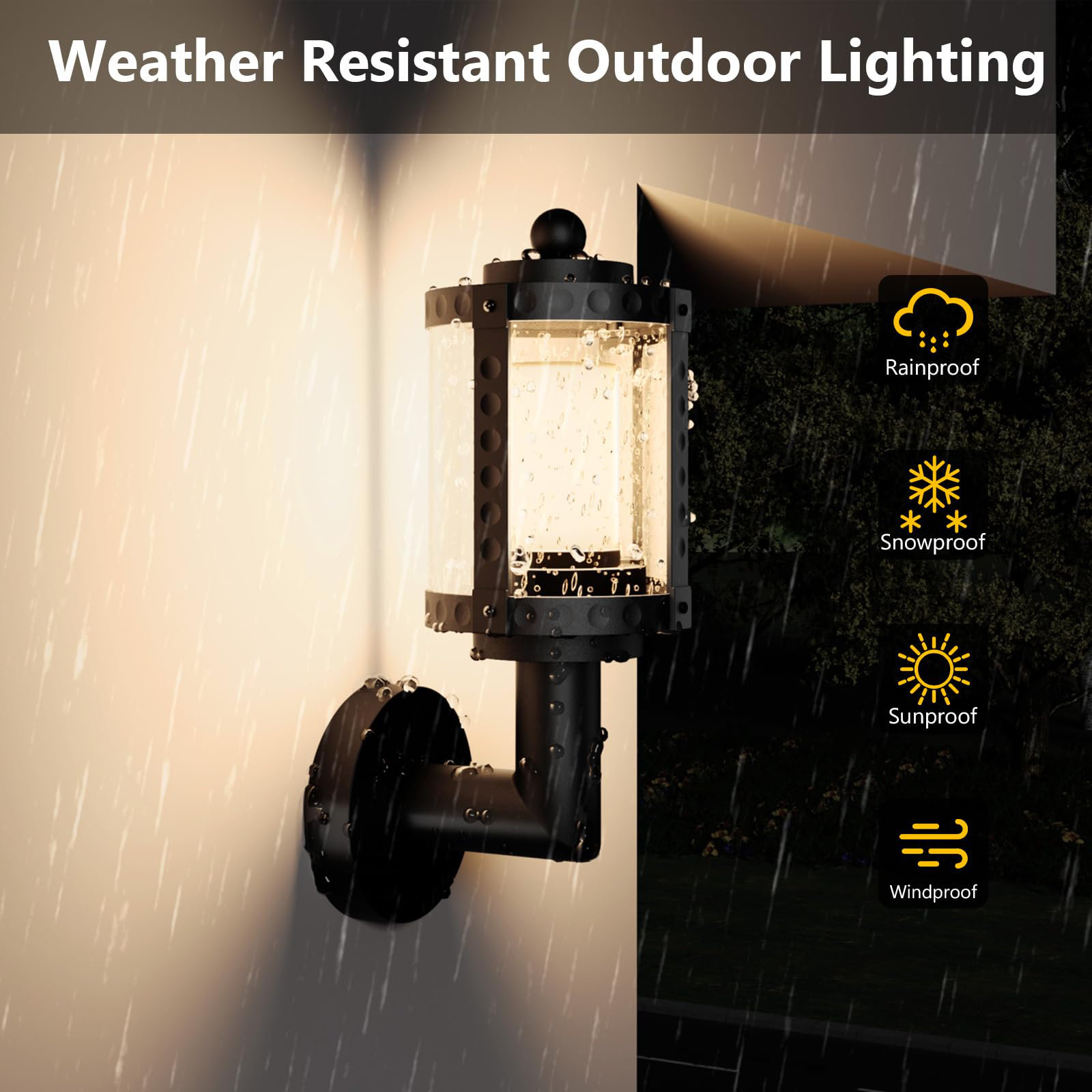 17 Stories 1100LM Smart Outdoor Wall Lights, RGBCW LED Outdoor Sconce ...