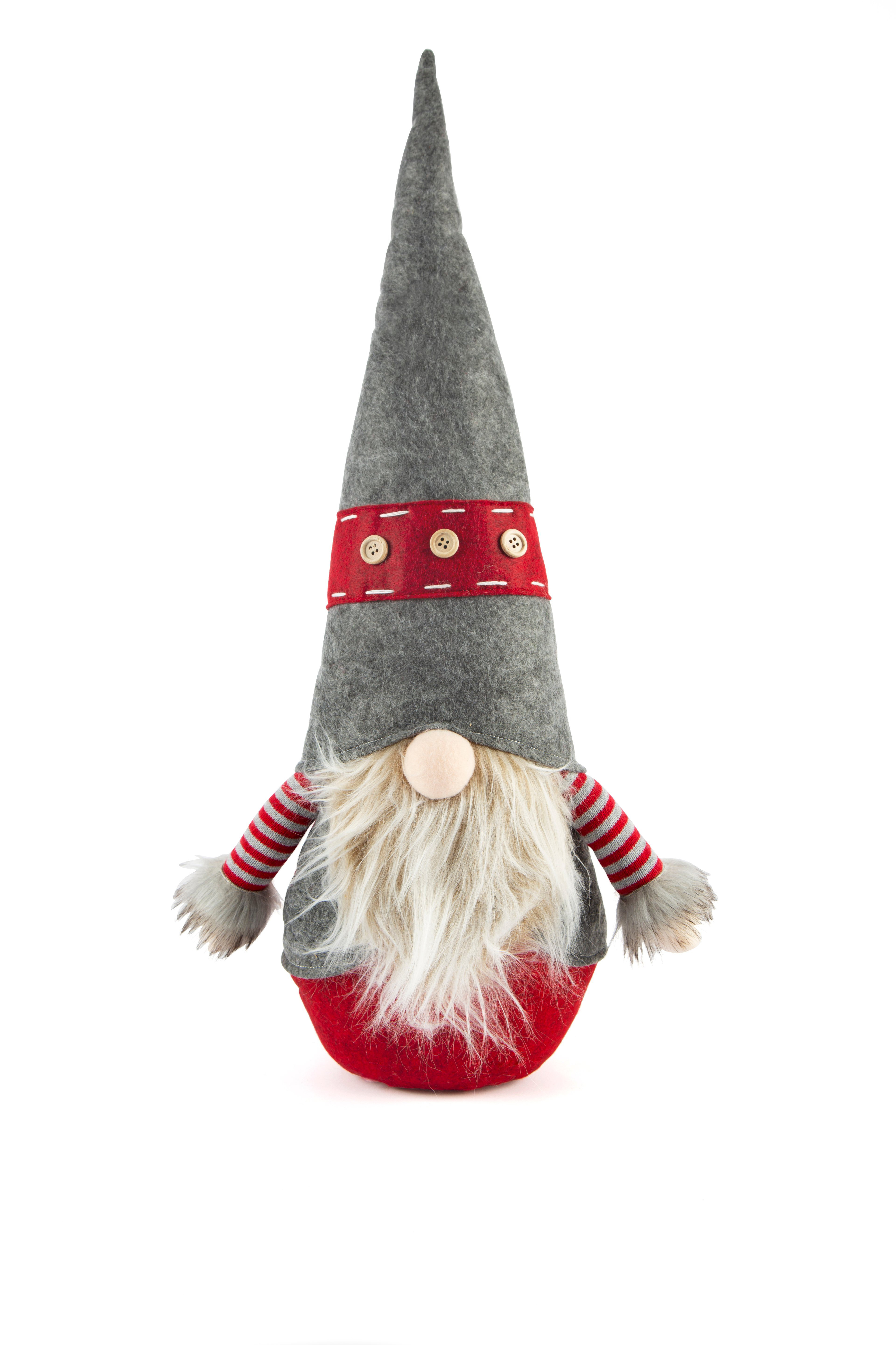 Excelsa decorative sitting gnome with beard Gnomo polyester multicolor ...