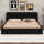 King Size Upholstered Platform Bed, Low Profile Bed Frame With Solid ...