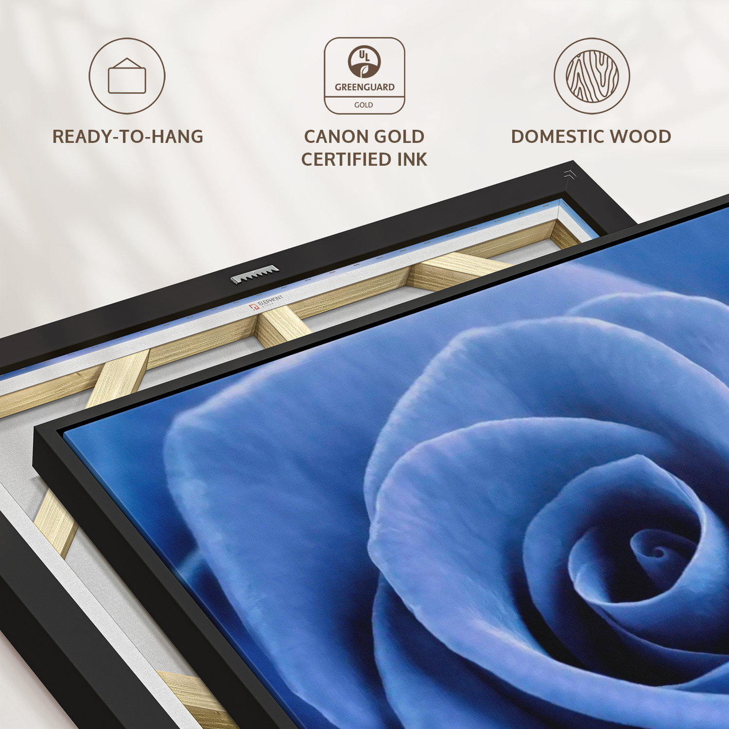 Elephant Stock Denim Blue Rose Canvas Print | Wayfair