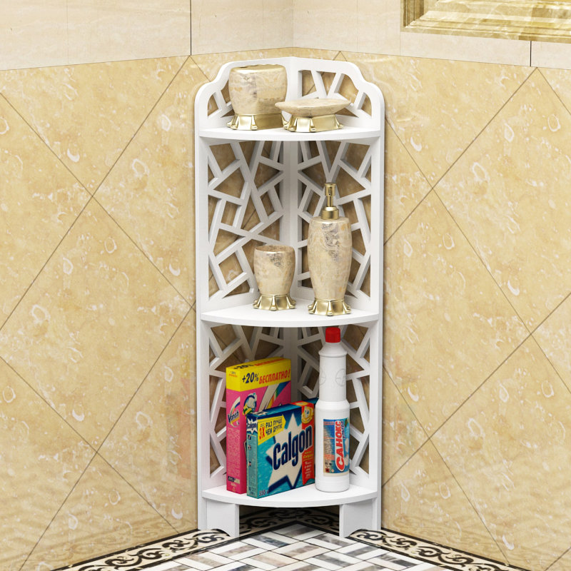 Winston Porter Bedie Multi-Tier Wood Plastic Bathroom Storage Corner ...