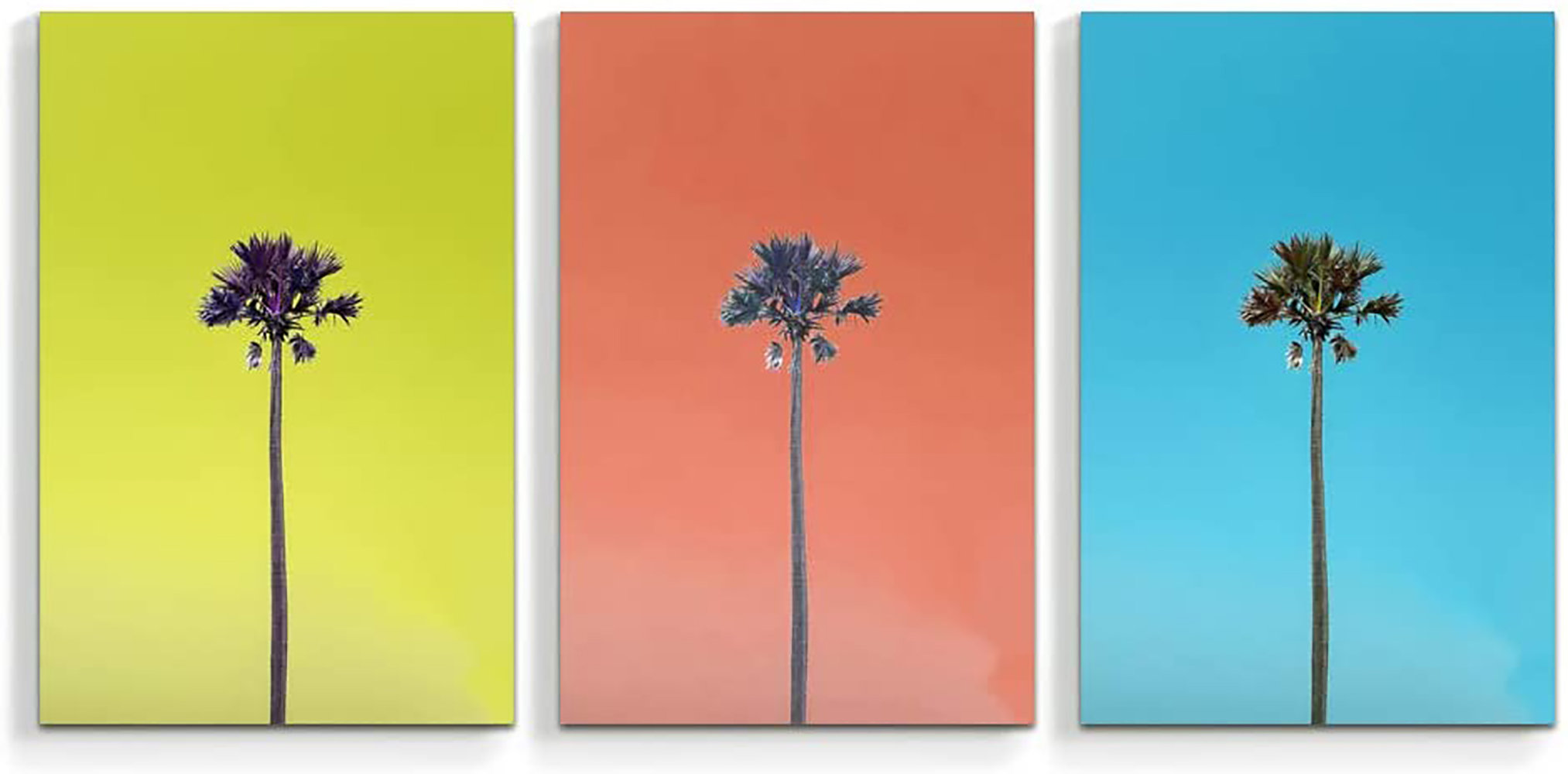 IDEA4WALL Multicolor Tropical Palm Trees Coastal Minimalist Decor ...