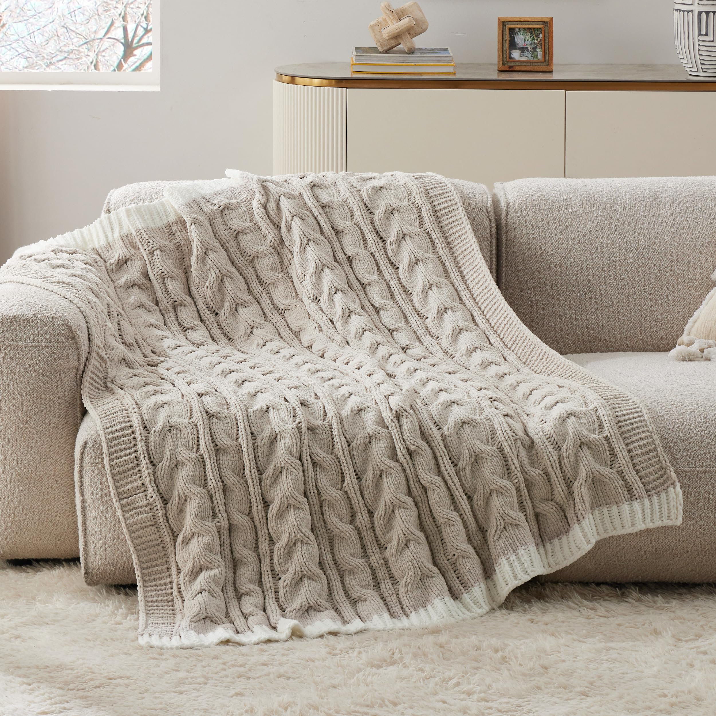Bedsure Chenille Cable Knitted Throw Blanket For Couch - Wayfair Canada