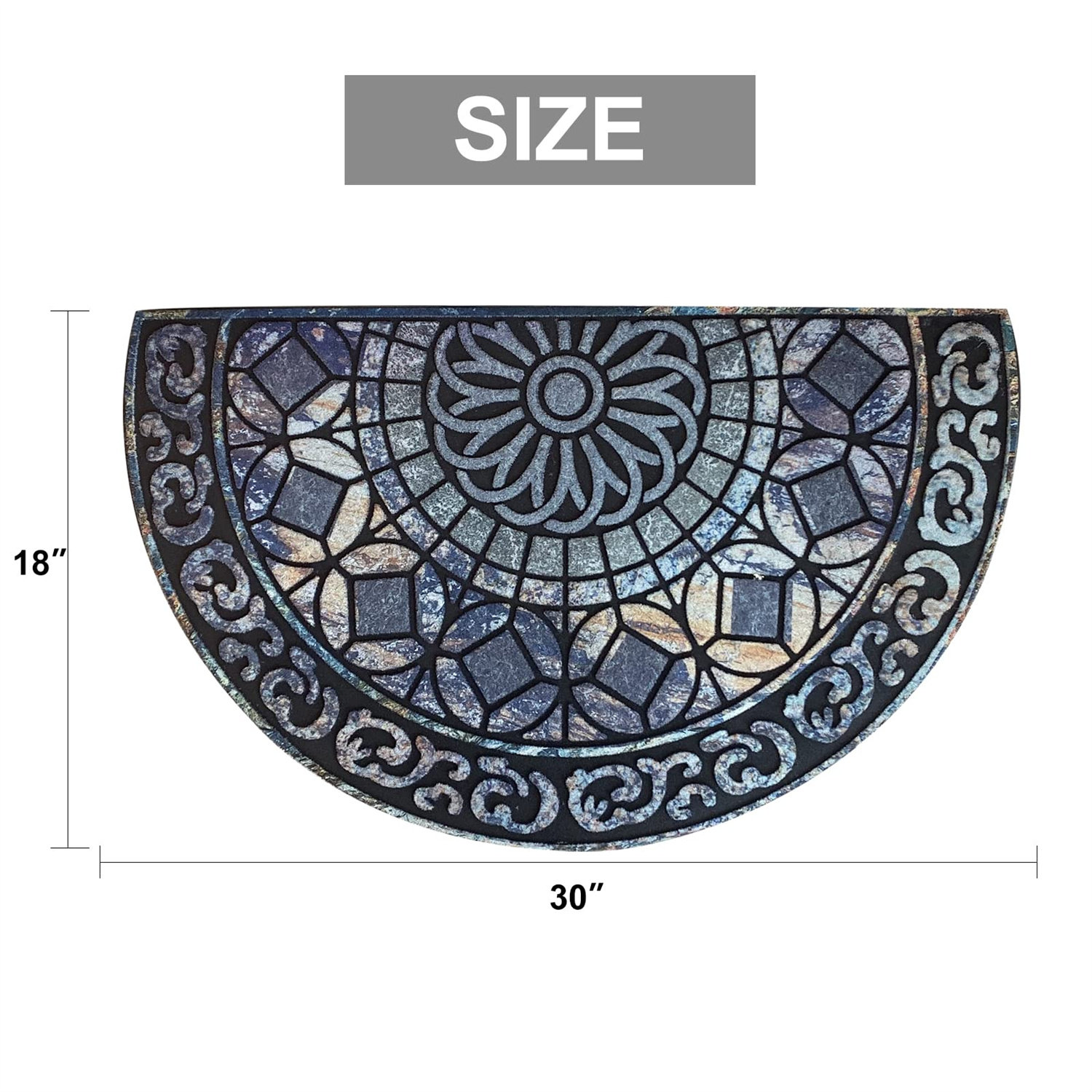 Darby Home Co Heavy Duty Non-Slip Door Mat, 18" x 30", Half Round ...