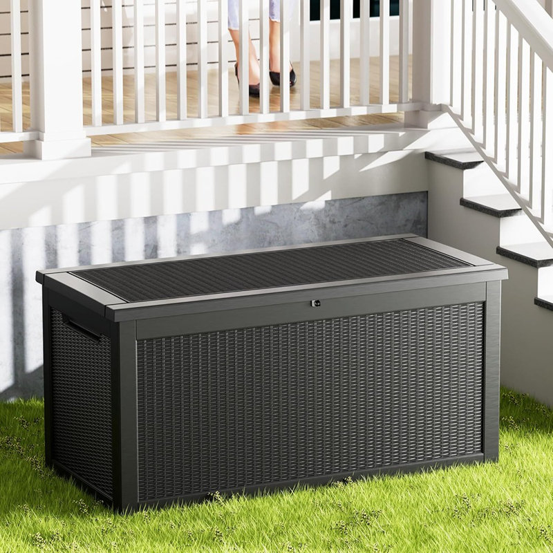 MAXAYA Deck Box, Outdoor Storage Boxes Lockable Lid For Garden T ...