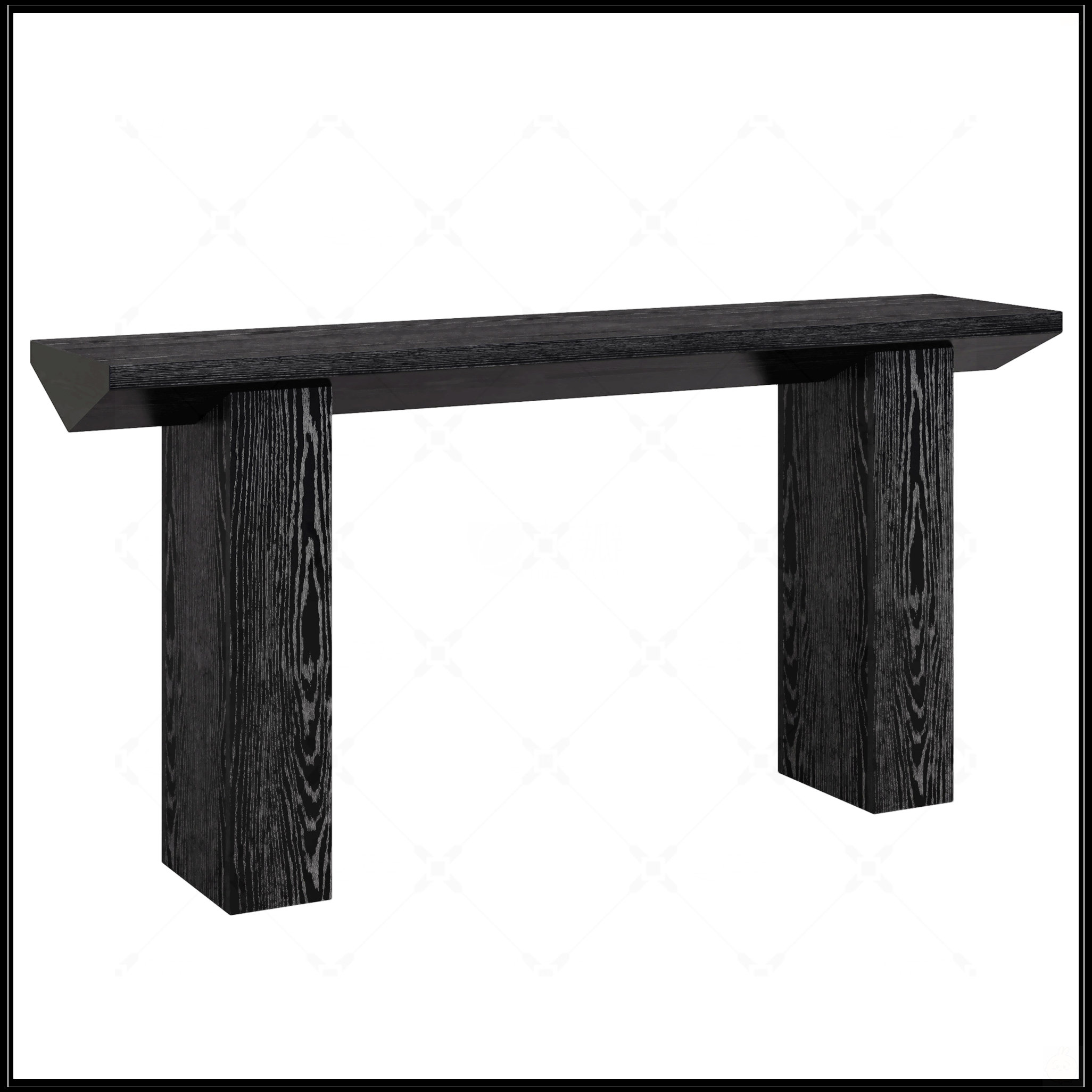 Latitude Run® 63-Inch Industrial Farmhouse Console Table With Inverted ...