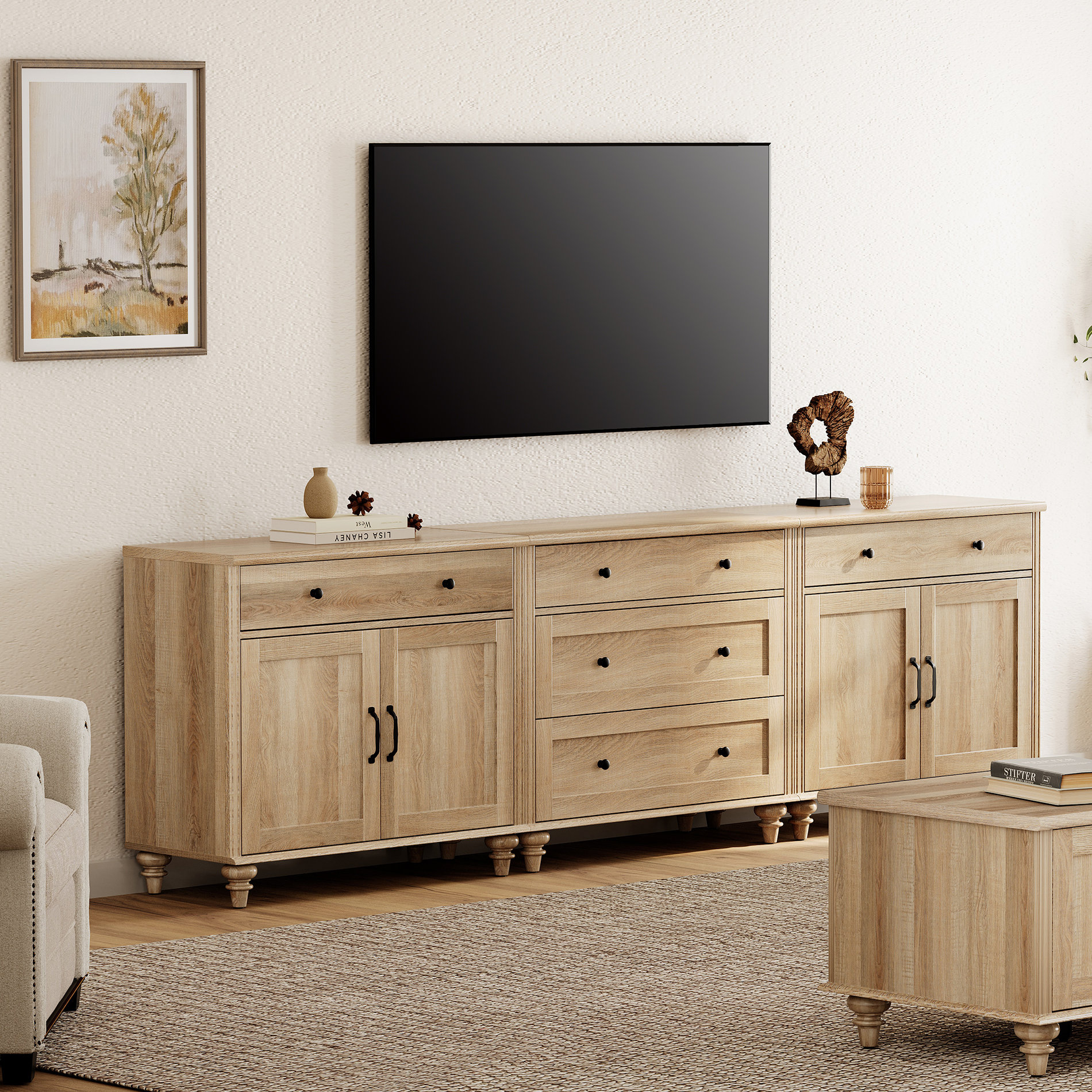 Ophelia & Co. TV Stand For 100 Inch TV, 3-In-1 TV Console Table For 75 ...