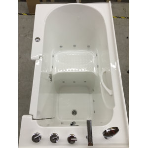 HealthSmart Walk-In Air Jet Acrylic Bathtub with Right Door and Faucet ...
