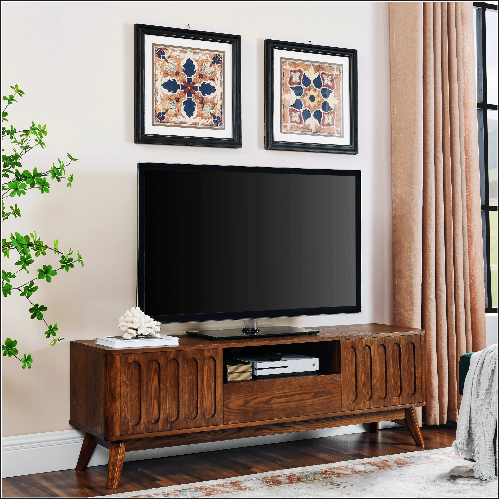 Corrigan Studio® Mid Century Modern Fluted TV Stand For 65 Inch TV ...