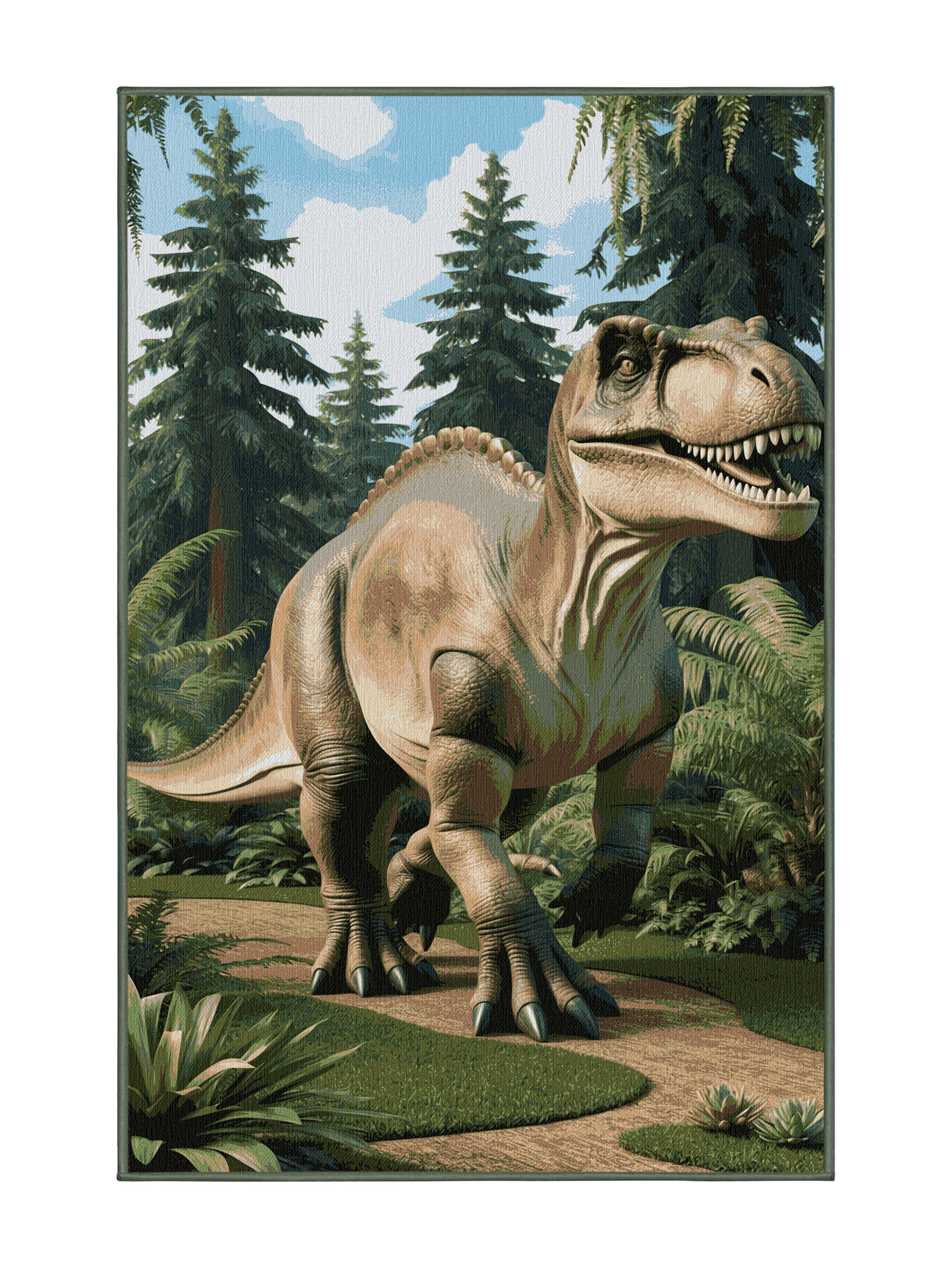 Wildon Home® Machine Washable Dinosaurs Green Area Rug | Wayfair