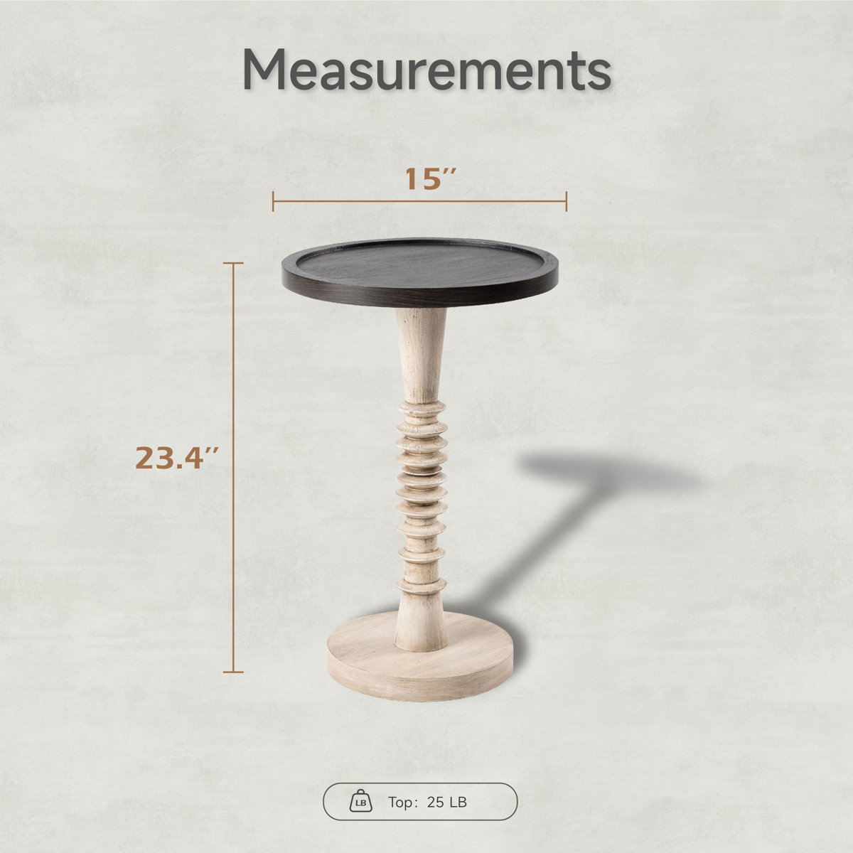 COZAYH STKT Pedestal Small Drinking Table, Farmhouse Round Tray Top End ...