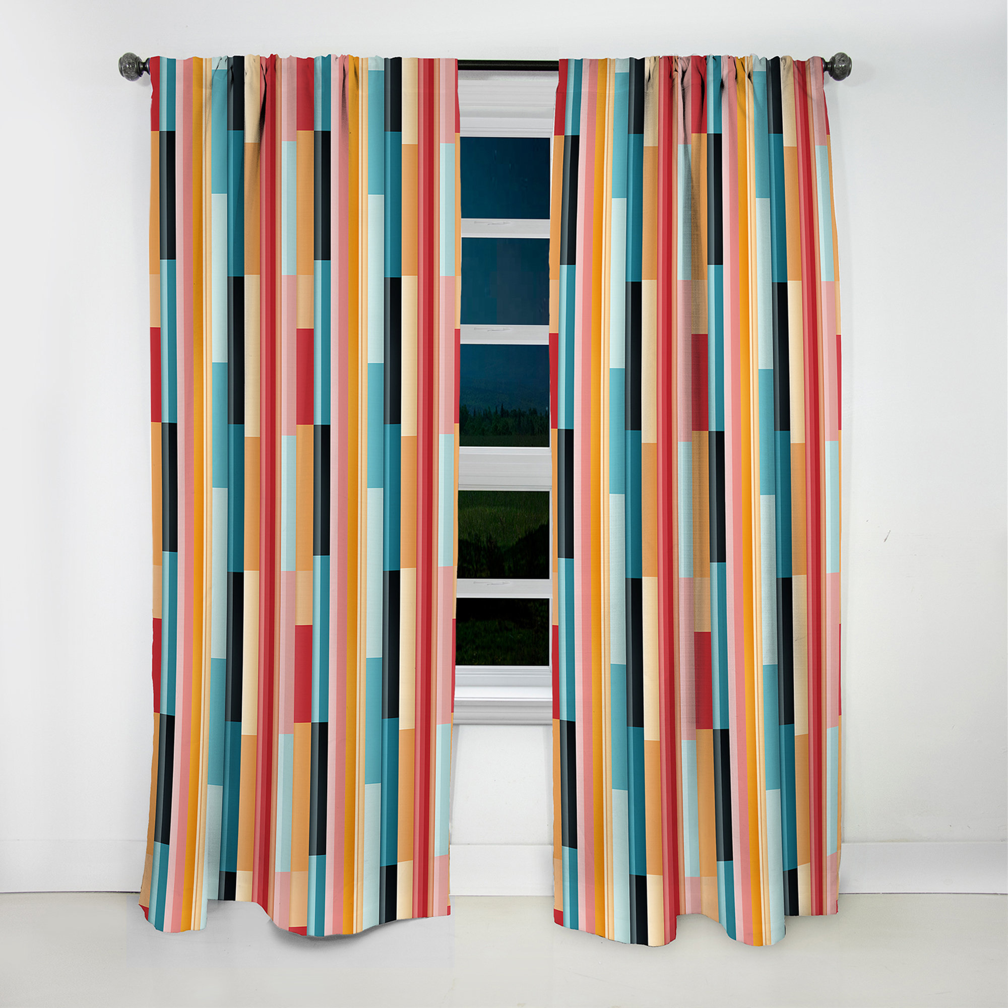 Design Art Vibrant Serenity Blue And Pink Lines Pattern - Stripped ...