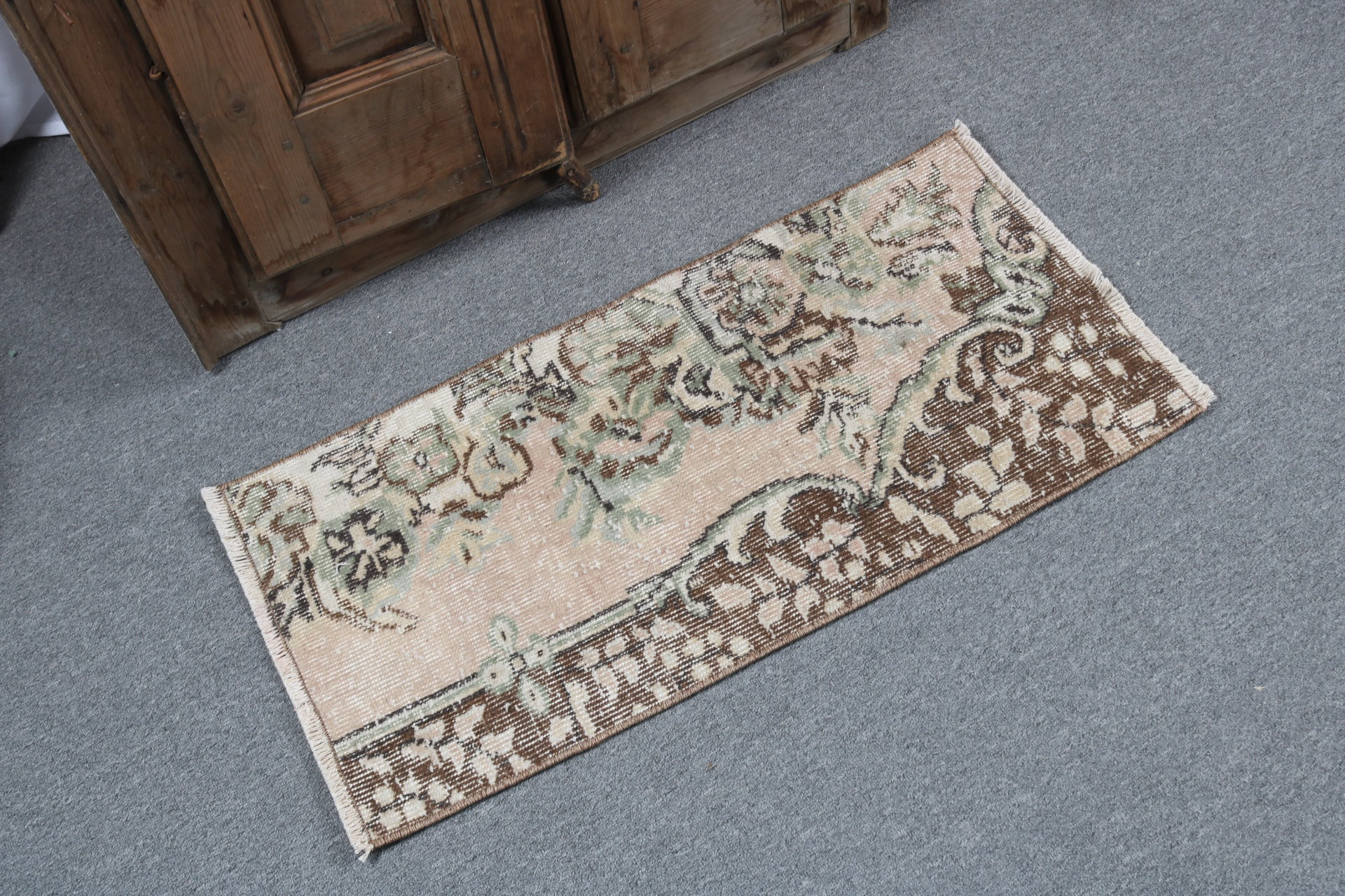 Astoria Grand Exquisite Handmade Vintage Turkish Rug with Brown Floral ...