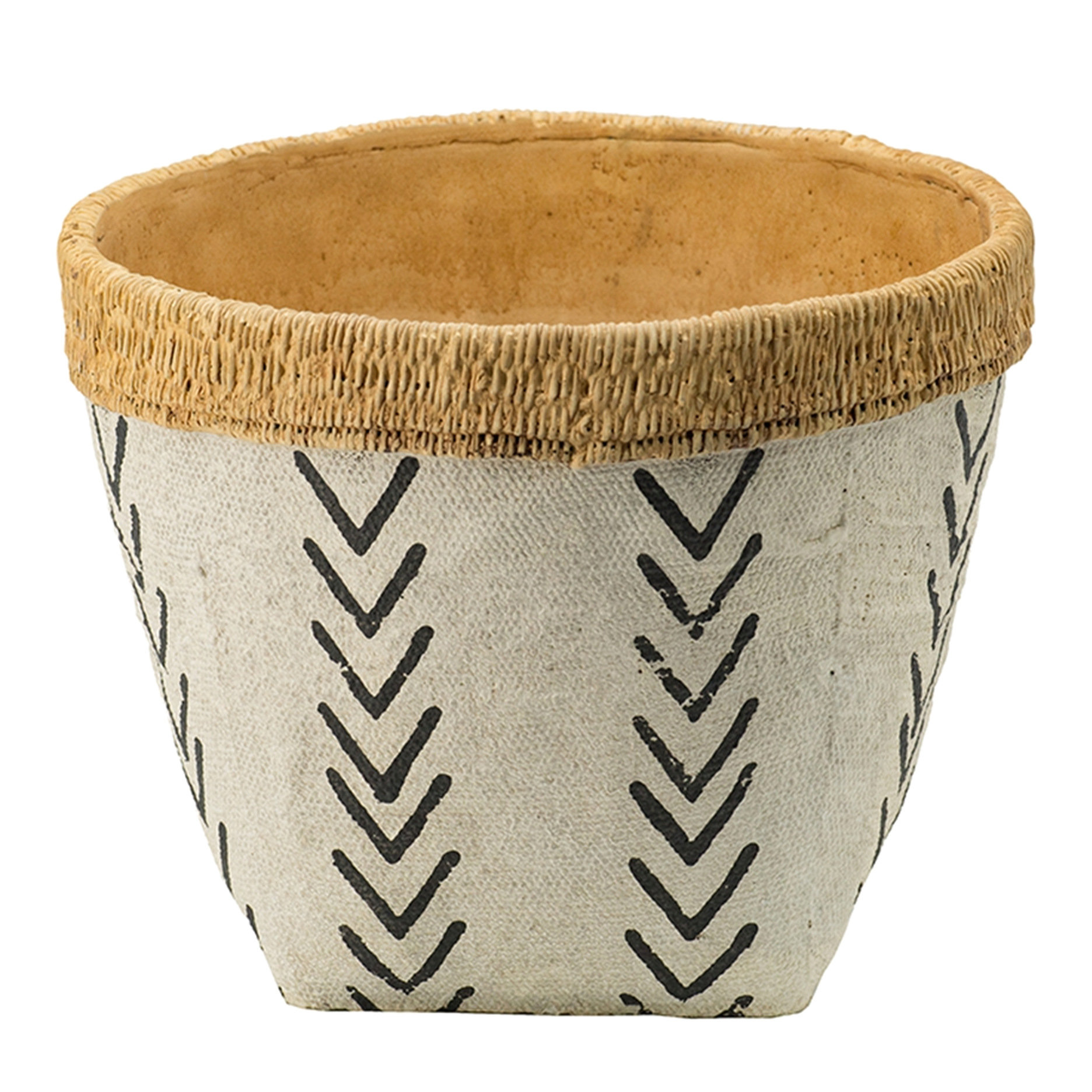 Arlmont & Co. Vihaas Pair Of Cement Planters With Distinct V Pattern ...
