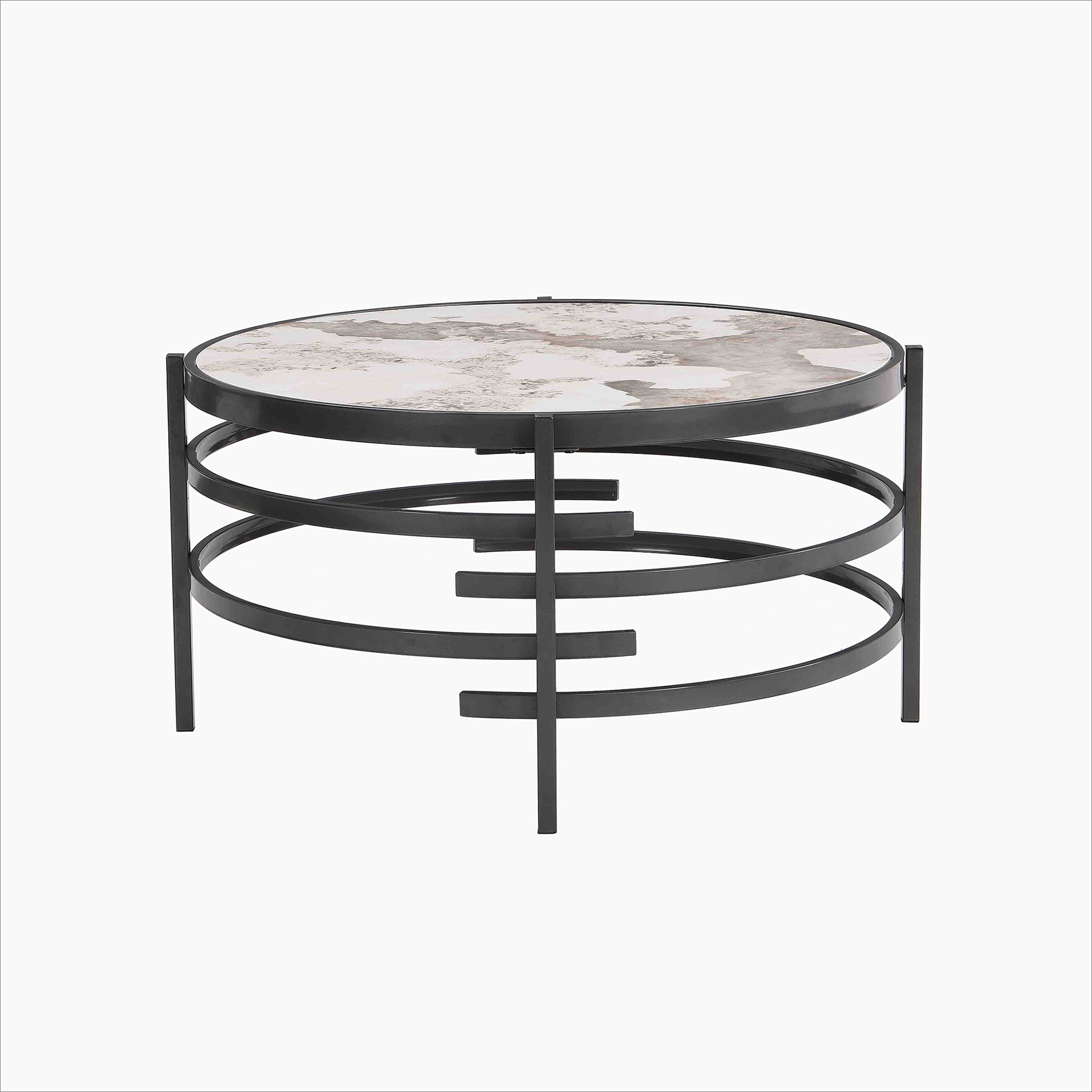 Wrought Studio™ 32.48'' Round Coffee Table With Sintered Stone Top ...