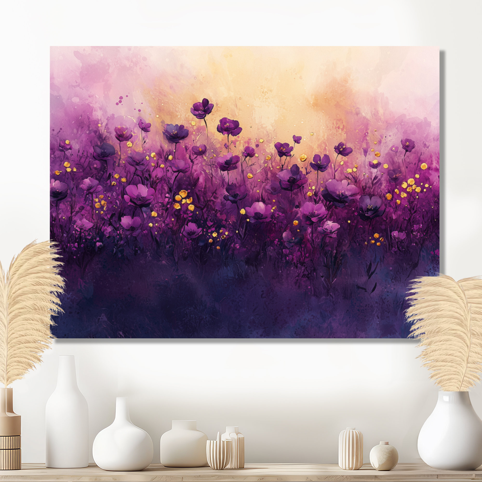 Winston Porter Markowski Purple Midnight Bloom Of Wildflowers Field III ...