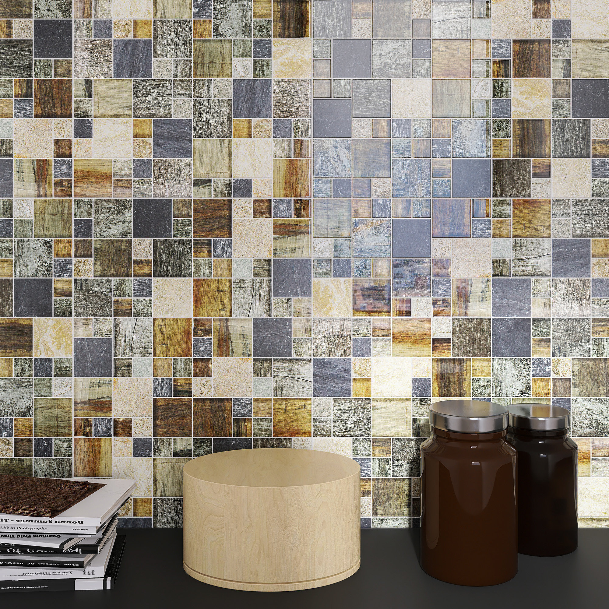 Supreme Tile Breeze 2" x 2" Natural Stone Random Mosaic Wall Tile ...