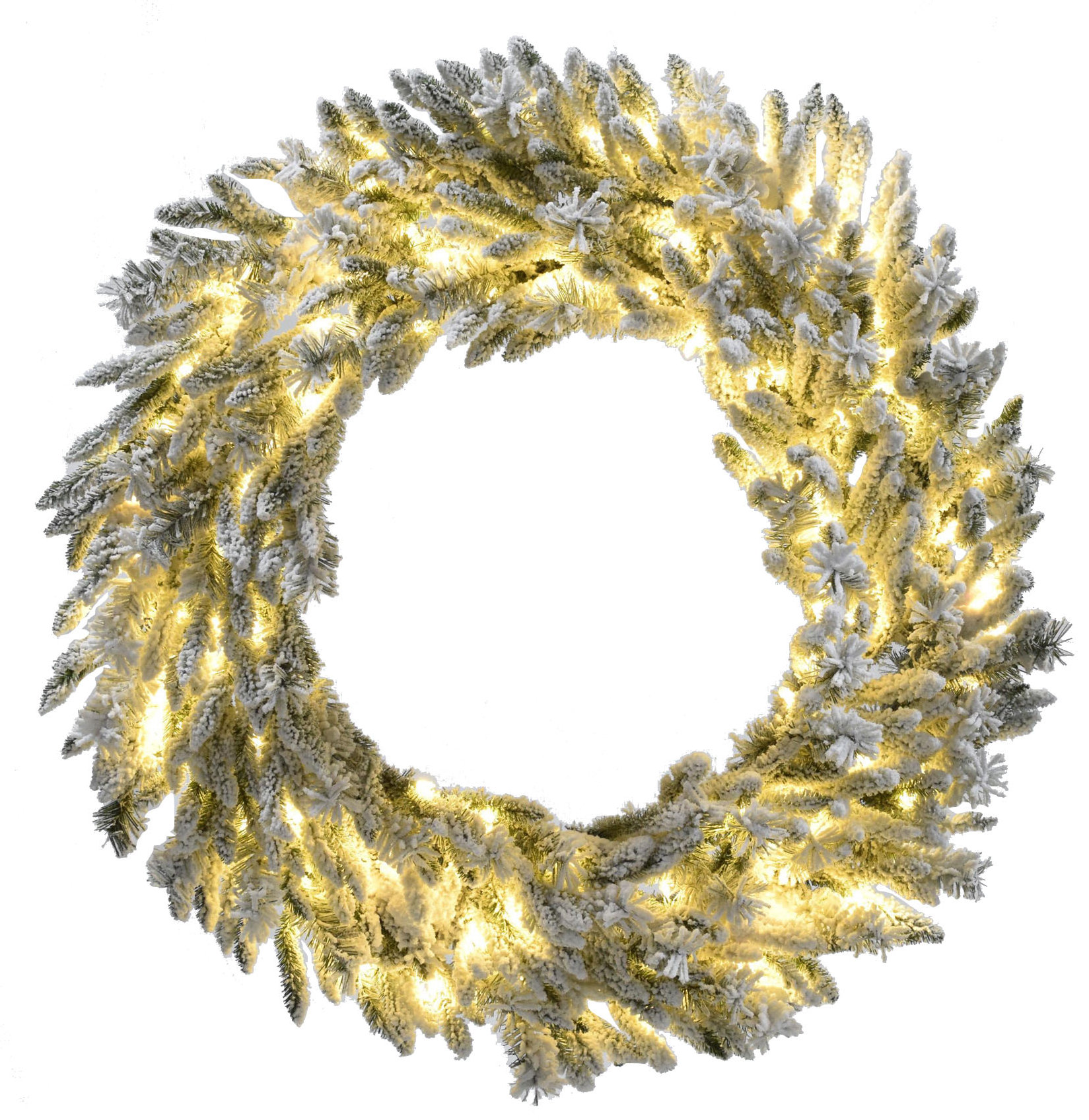 Christmas Time Pine 36" Lighted PVC Wreath | Wayfair