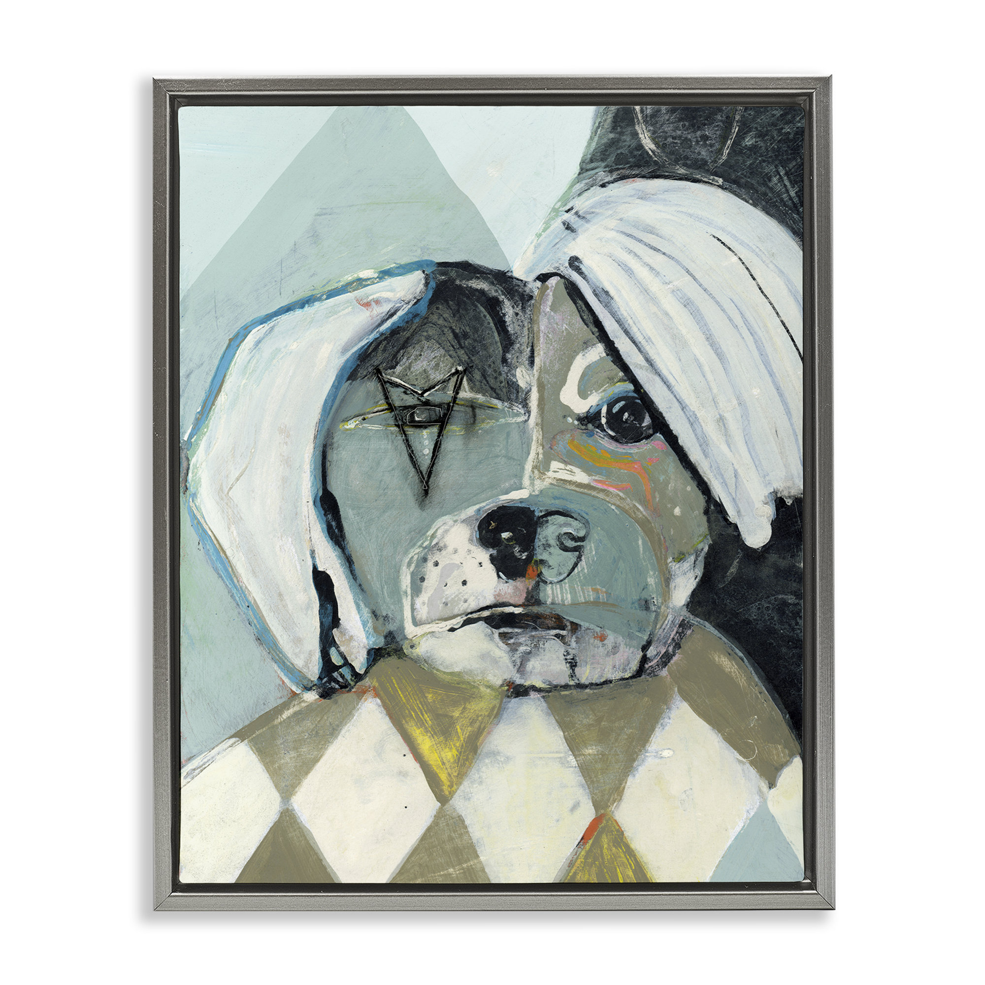 Latitude Run® Abstract Dog Face Portrait Floating Frame, design by ...