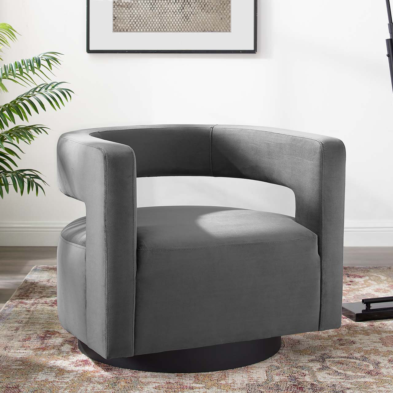 Modway Spin Cutaway Performance Velvet Swivel Armchair by Modway ...
