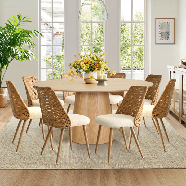 Beachcrest Home 8 - Person Dining Table Sets With 60'' Round Table & 8 ...