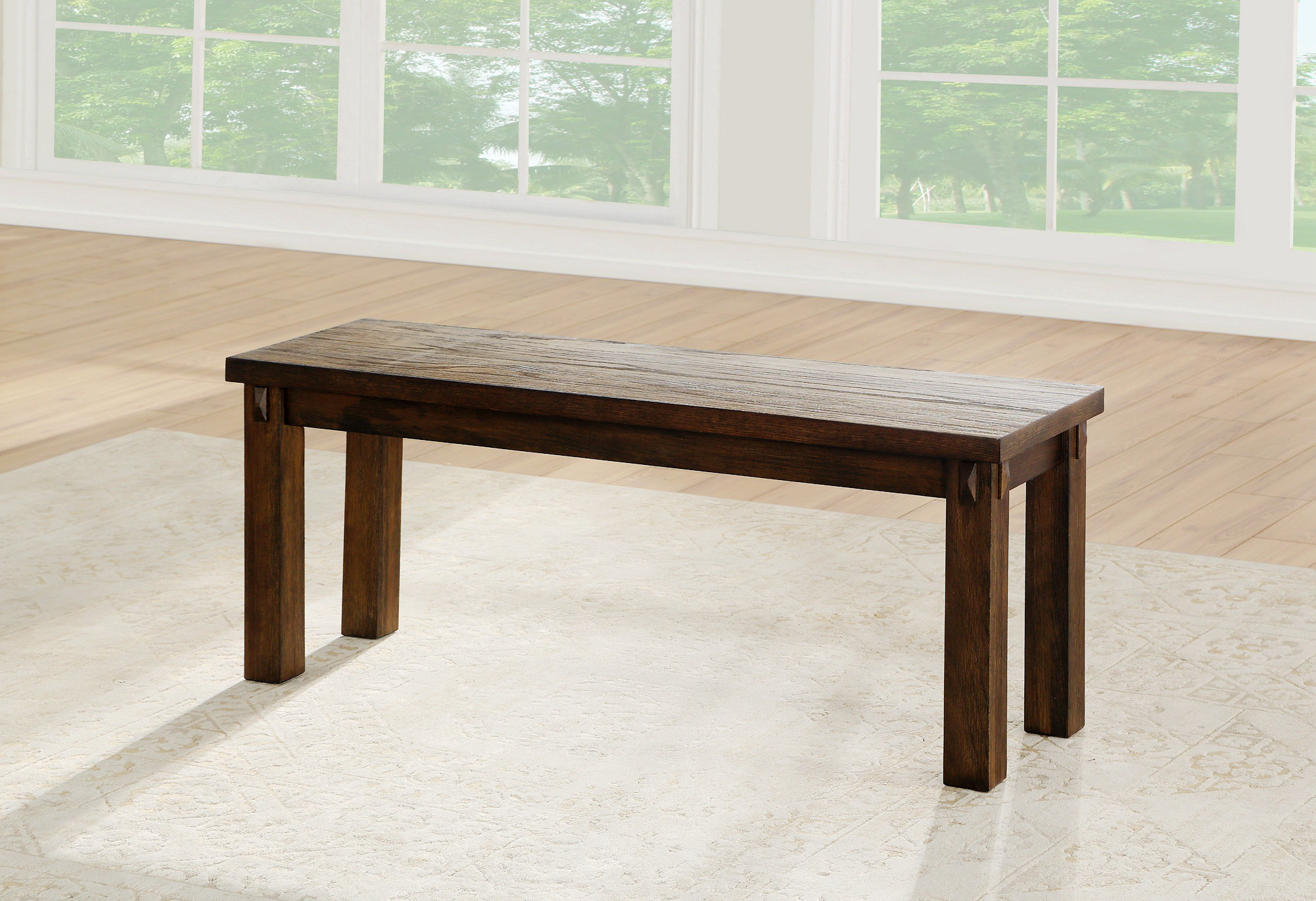 Millwood Pines Rustic Wood Frame Bench, Shoe Bench For Living Room ...