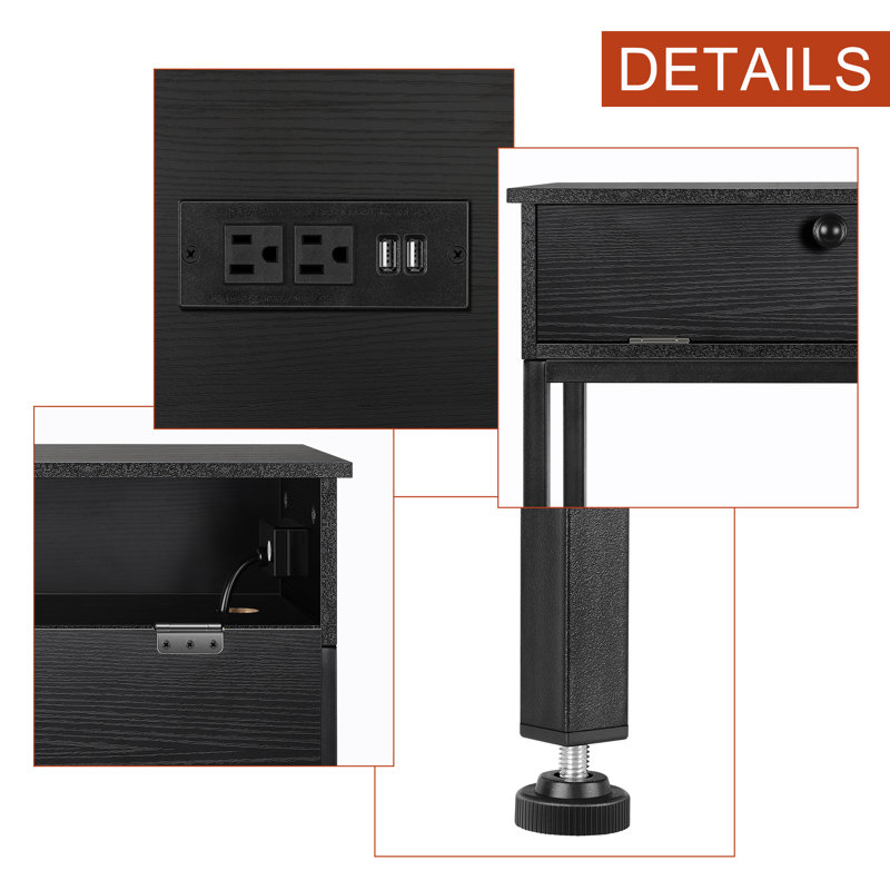 17 Stories Reca Vintage Color Triple Row Side Table with Door & Reviews ...