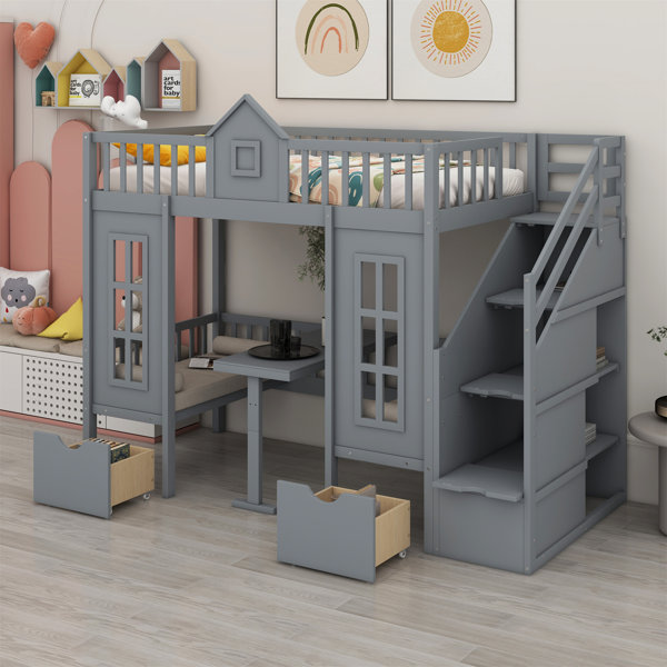 Harper Orchard Bunk Bed With Changeable Table, Bunk Bed Turn Into Upper ...