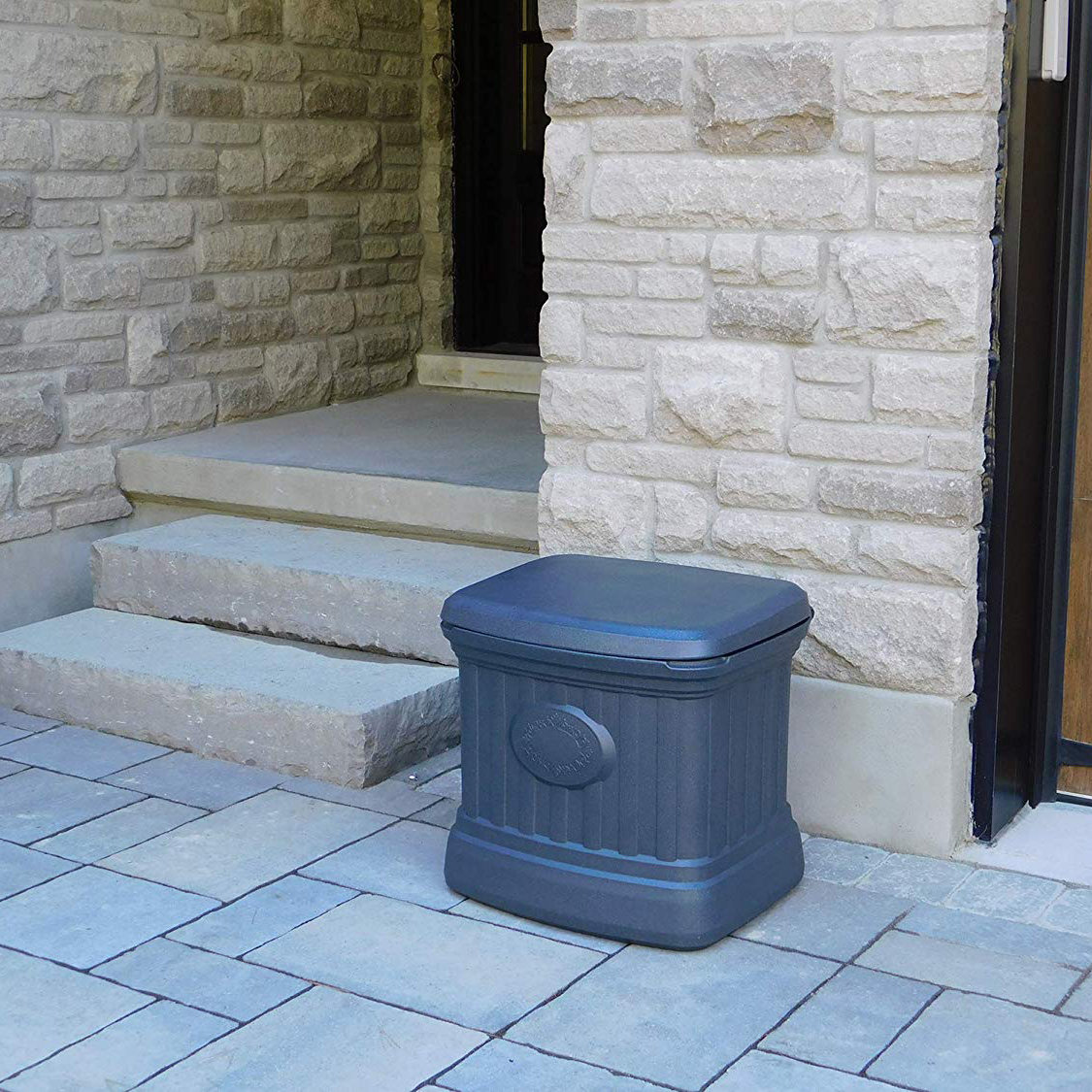 FCMP Outdoor Sand, Salt, Ice Melt Outdoor 37 Gallon Plastic Deck Box ...
